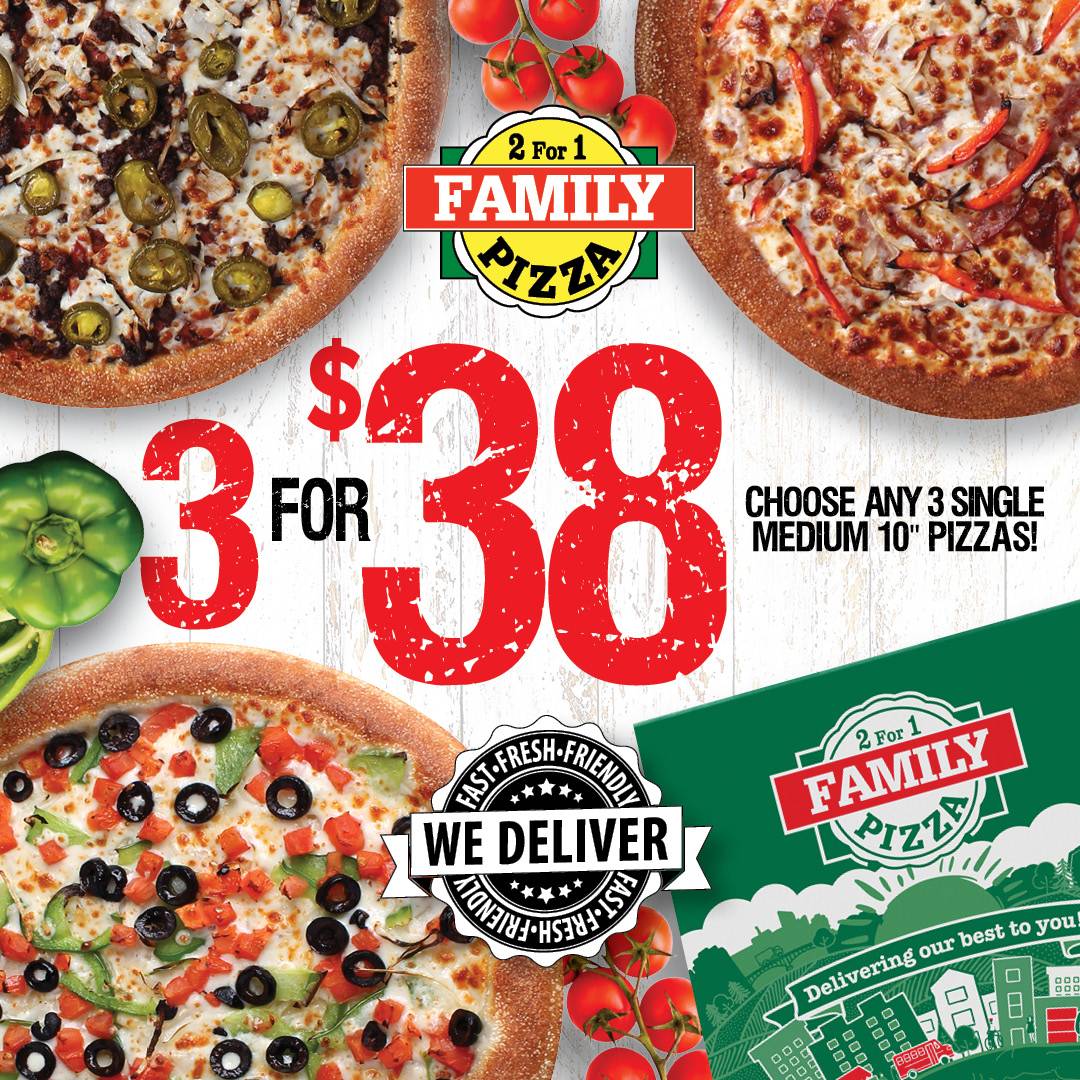 Menu at 2 for 1 Family Pizza Outlook restaurant, Outlook