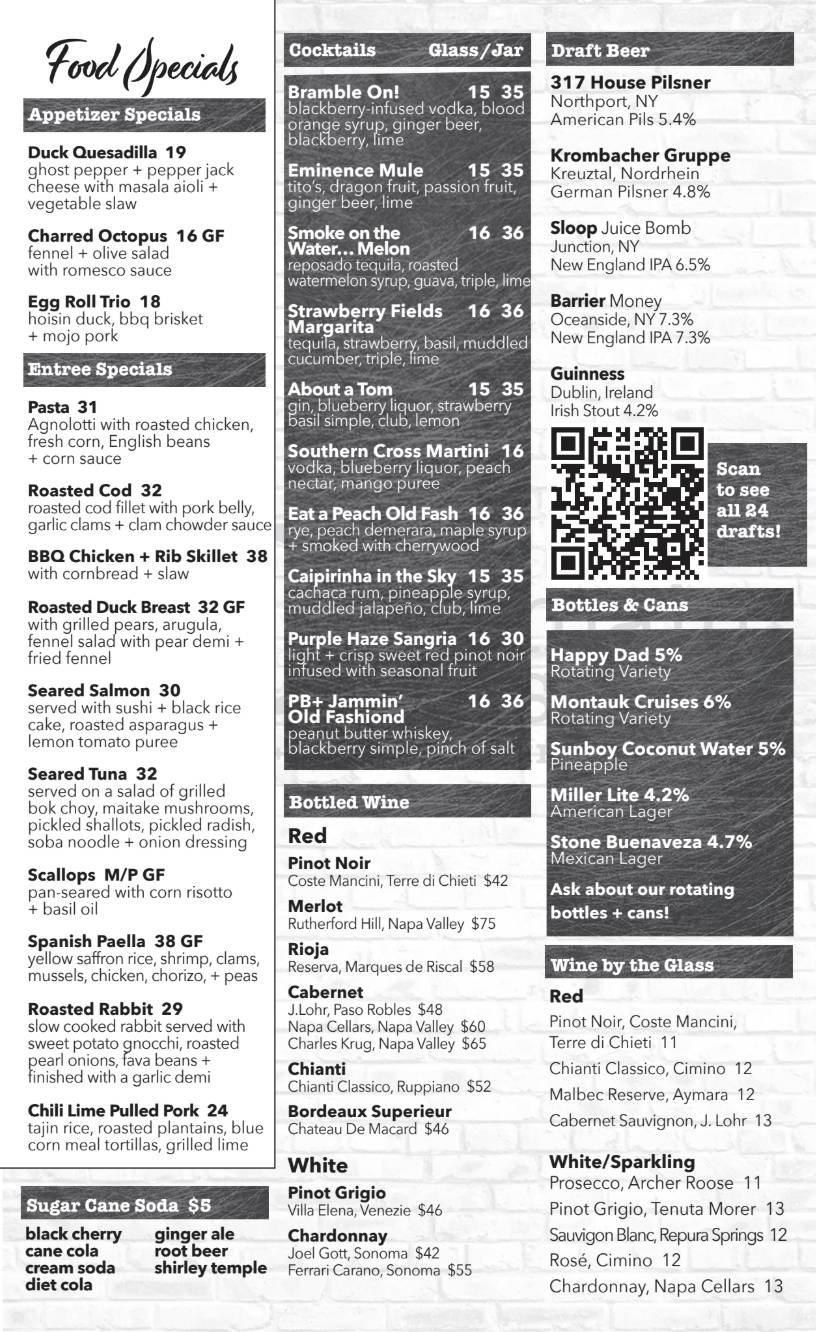 Menu at 317 Main Street restaurant, Farmingdale