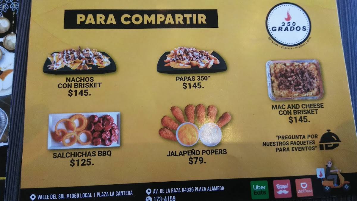 Carta del restaurante 350 Grados Valle del Sol, Ciudad Juarez