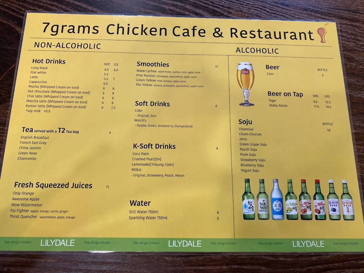 Menu at 7 Grams Restaurant Perth, Perth