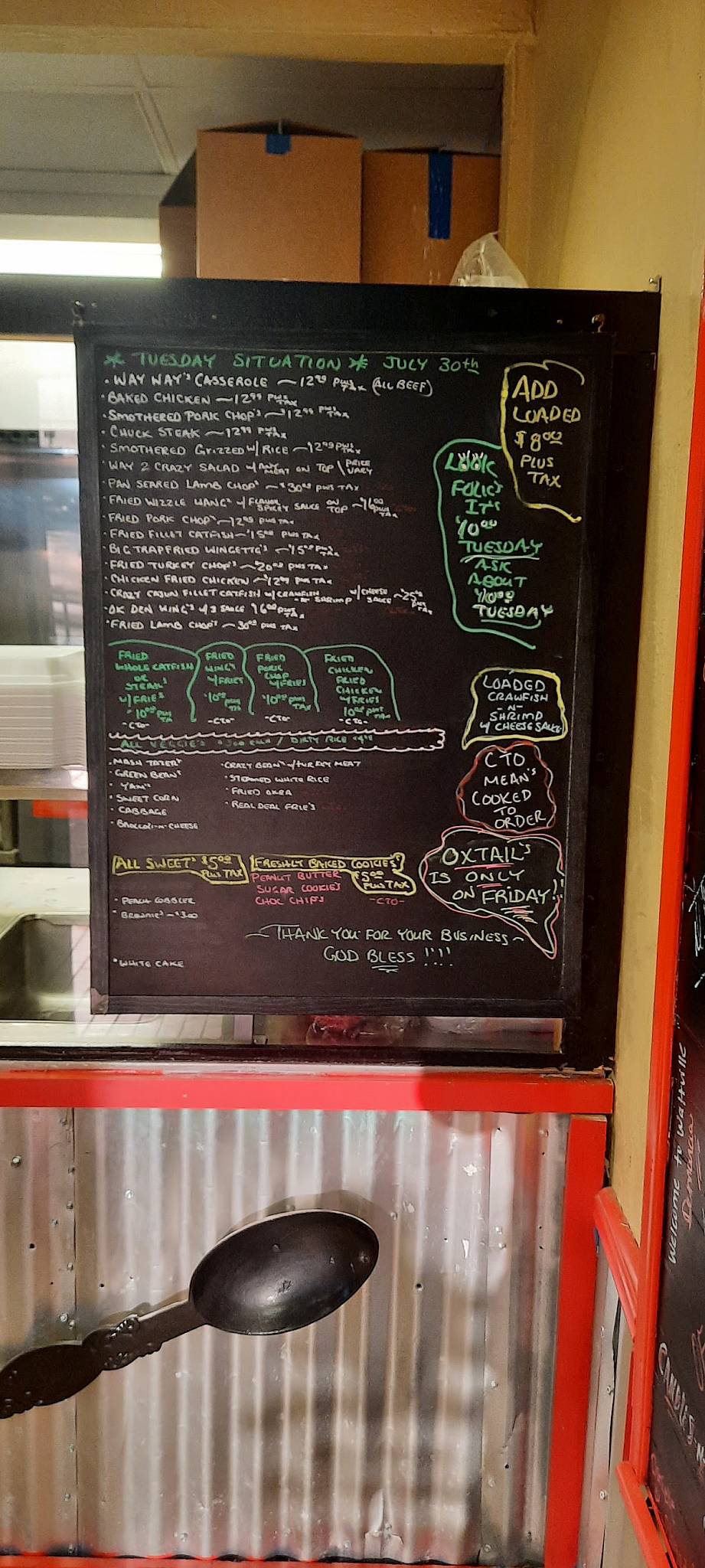 Menu at A Taste of Way's & Catering restaurant, Duncanville, 630 Oriole ...