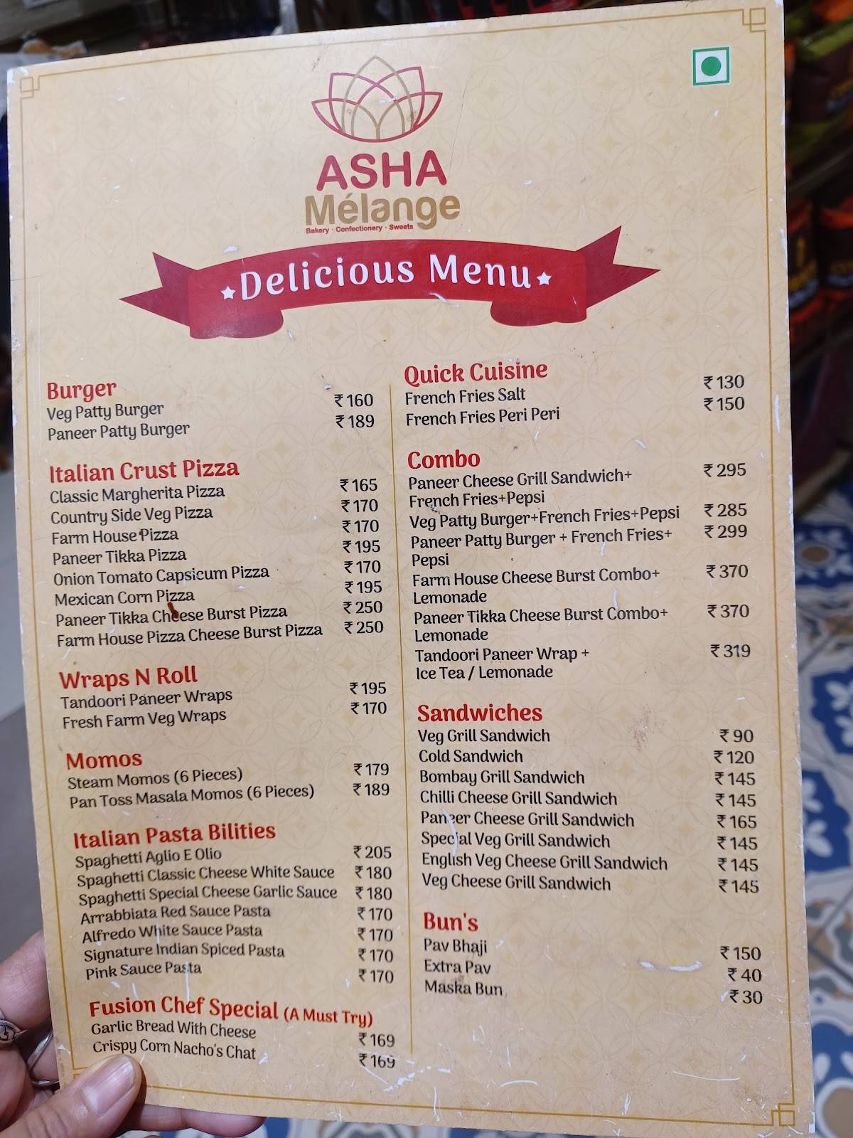 Menu at ASHA SWEET CENTER, 1st Block Rajajinagar, Bengaluru, S No 337/
