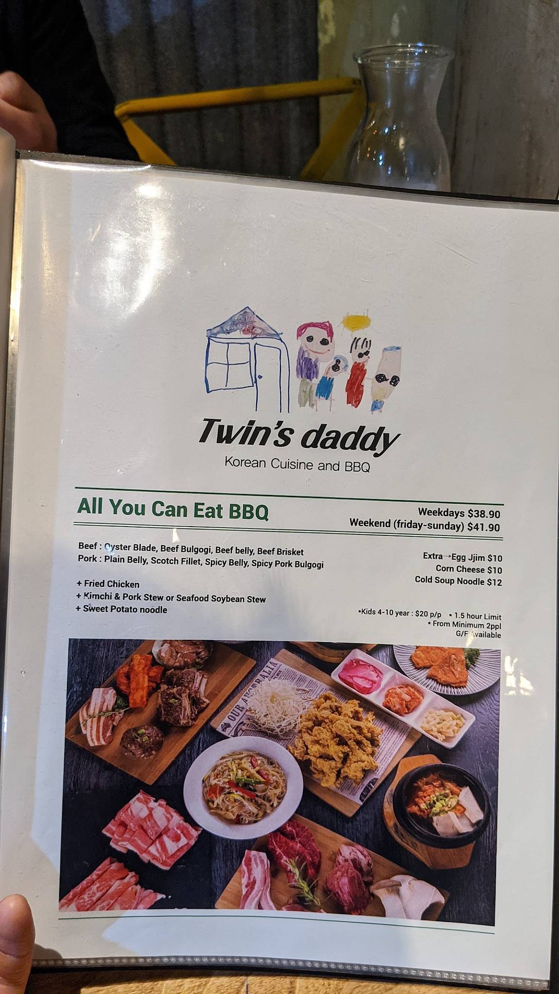 Menu at Twin's Daddy AYCE KOREAN CHARCOAL BBQ, Richmond