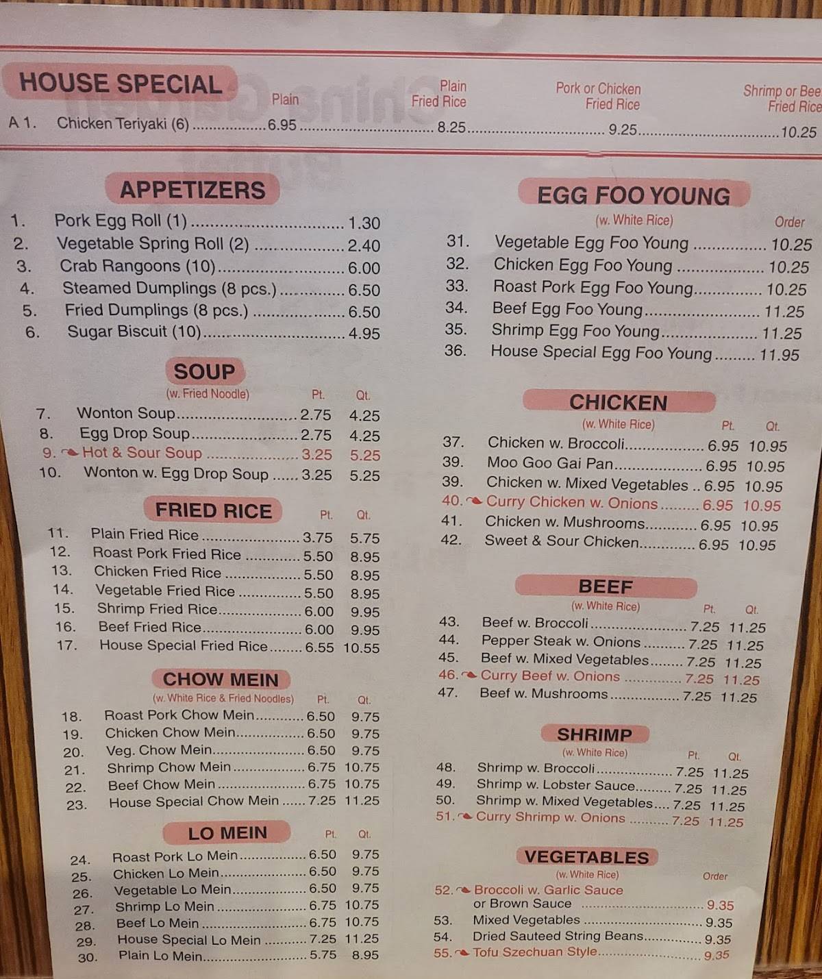 Menu at China Garden Buffet restaurant, Aberdeen