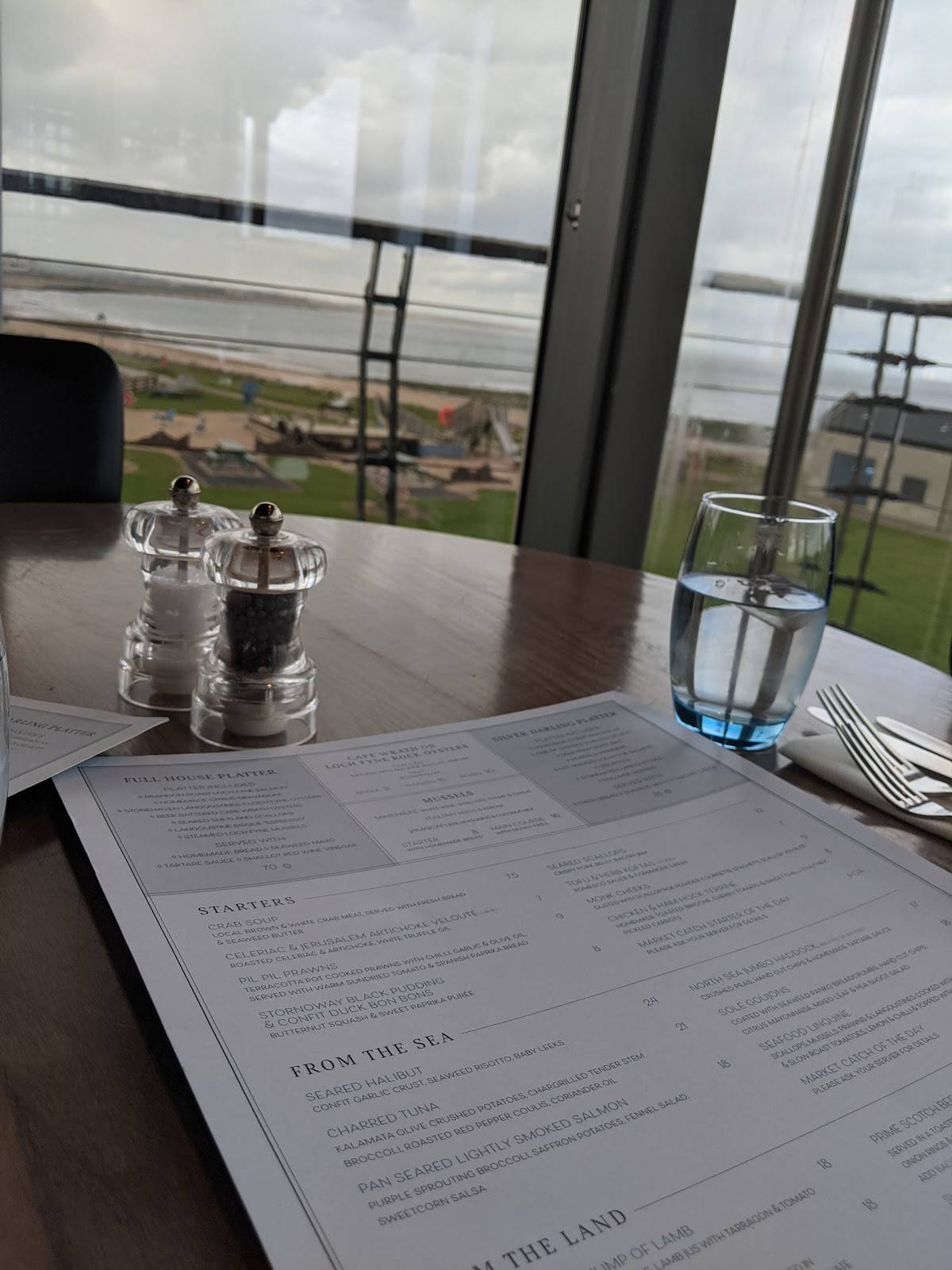 Menu at The Silver Darling restaurant, Aberdeen