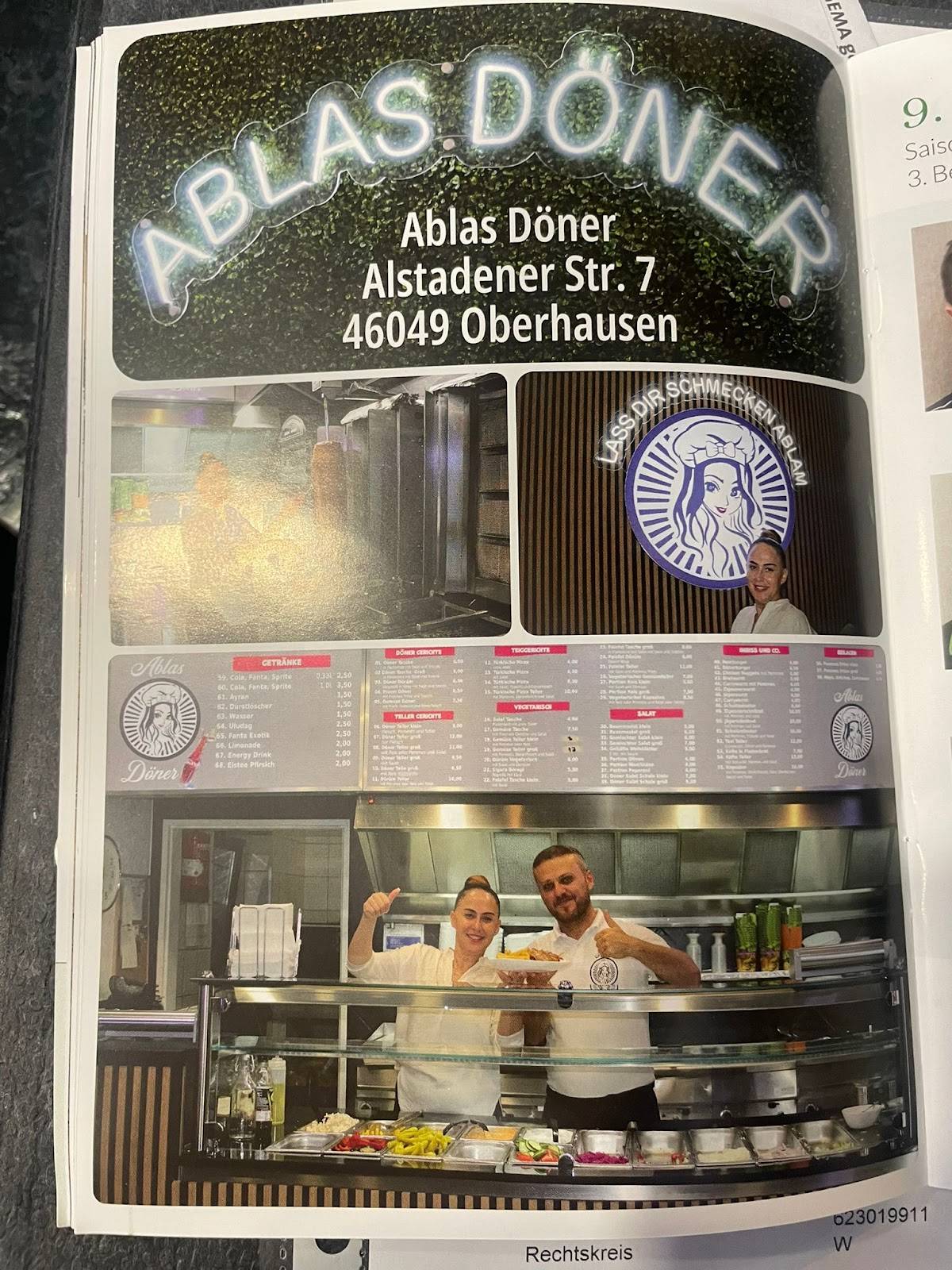 Speisekarte von Abla‘s Döner, Oberhausen