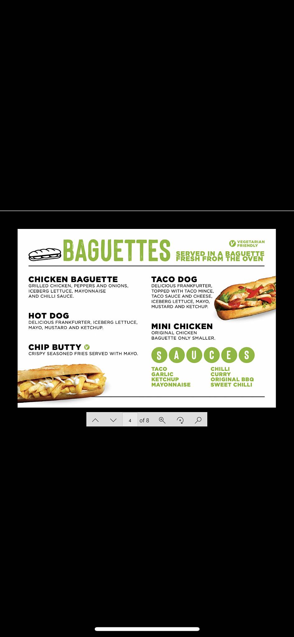 Menu at Abrakebabra fast food, Carlow