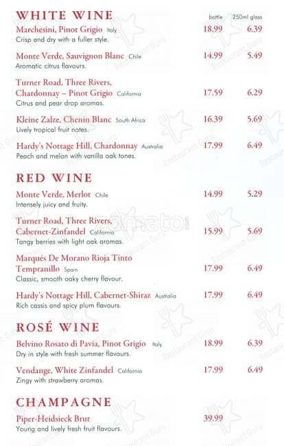 Menu at Adam's Rib restaurant, London, 23a Shaftesbury Ave