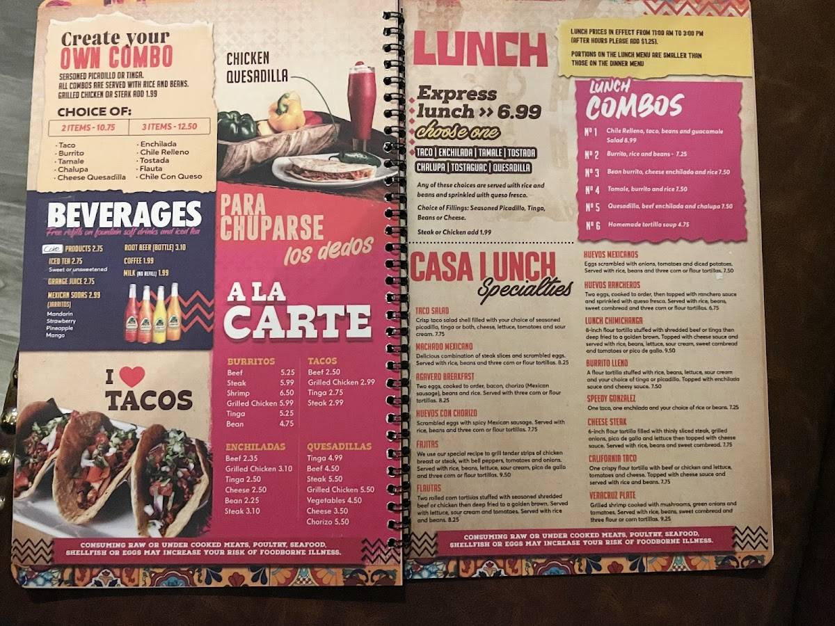 Menu at Agavero Grill & Cantina restaurant, Collinsville