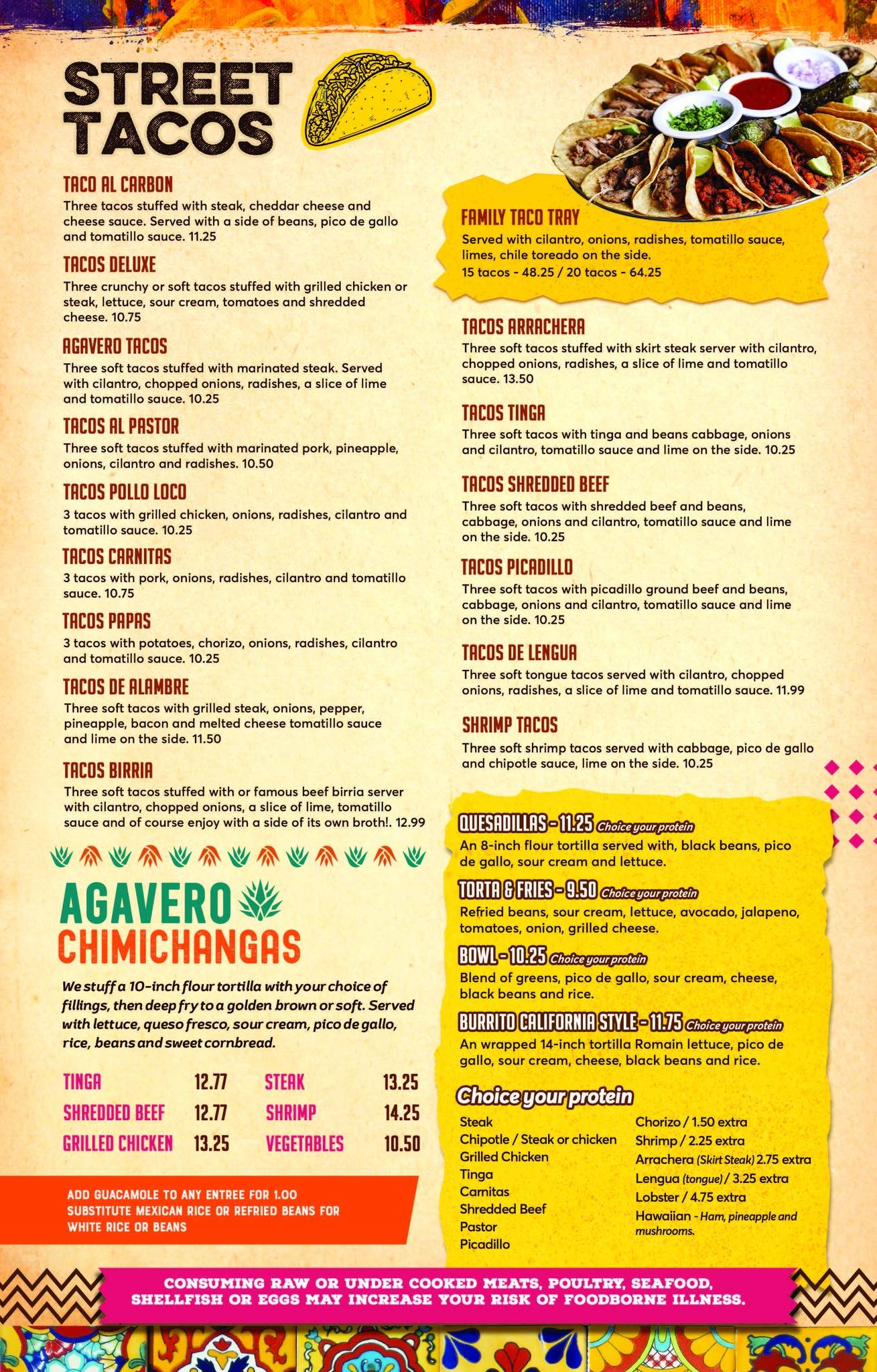Menu at Agavero Grill & Cantina restaurant, Collinsville