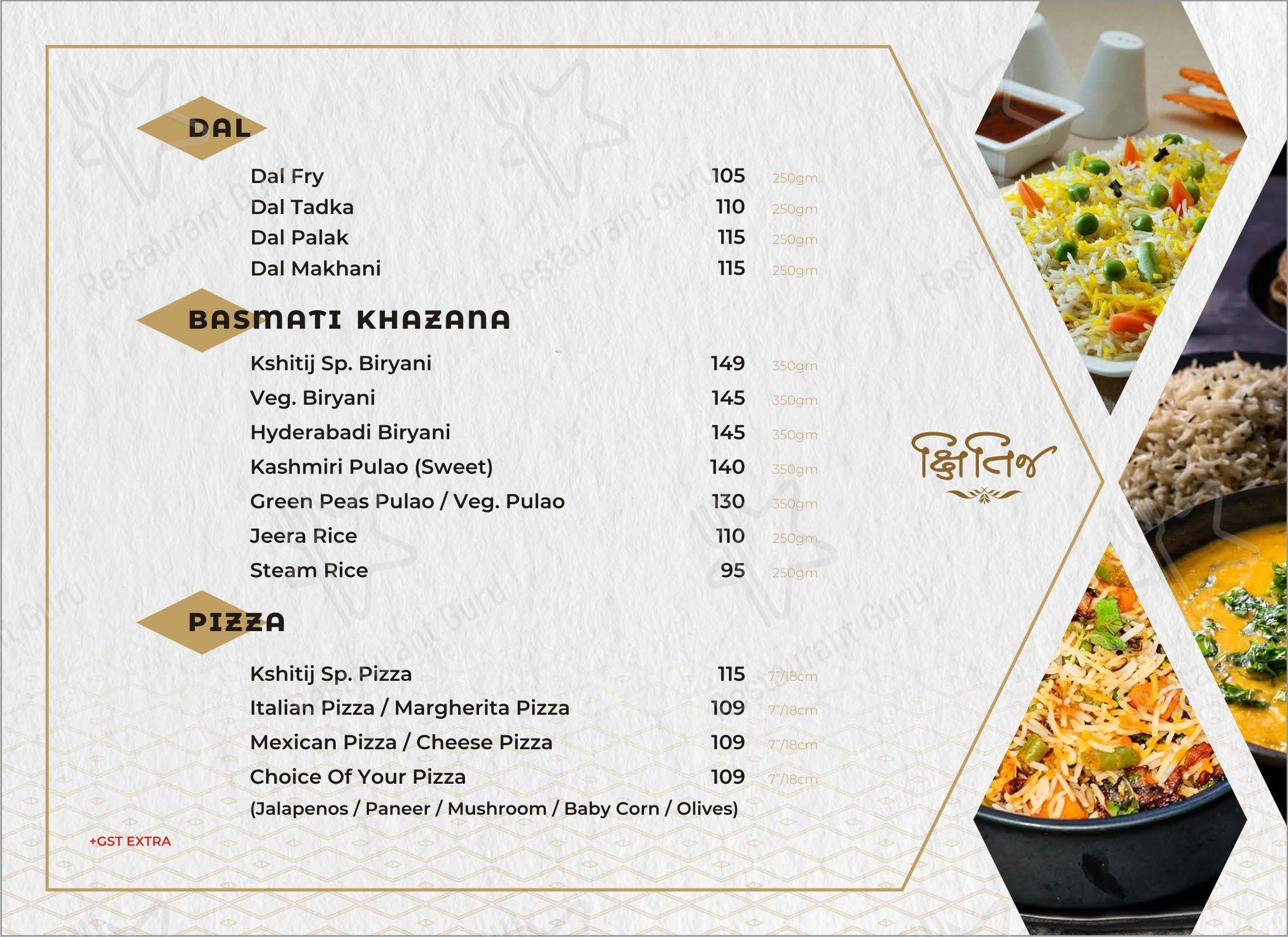 Menu at Kshitij Restaurant & Banquet, Ahmedabad