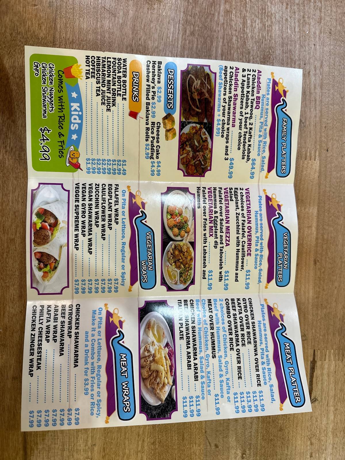 Menu at Aladdin Halal Grill restaurant, Round Rock