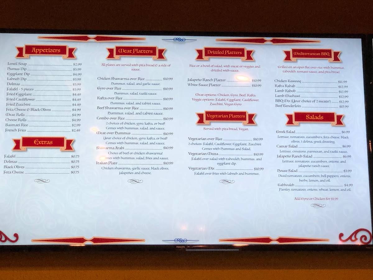 Menu at Aladdin Halal Grill restaurant, Round Rock