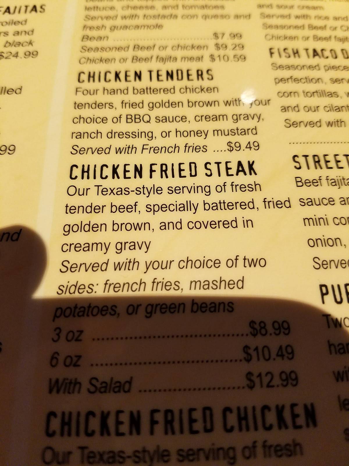 Menu at Alamo Cafe, San Antonio, I-10