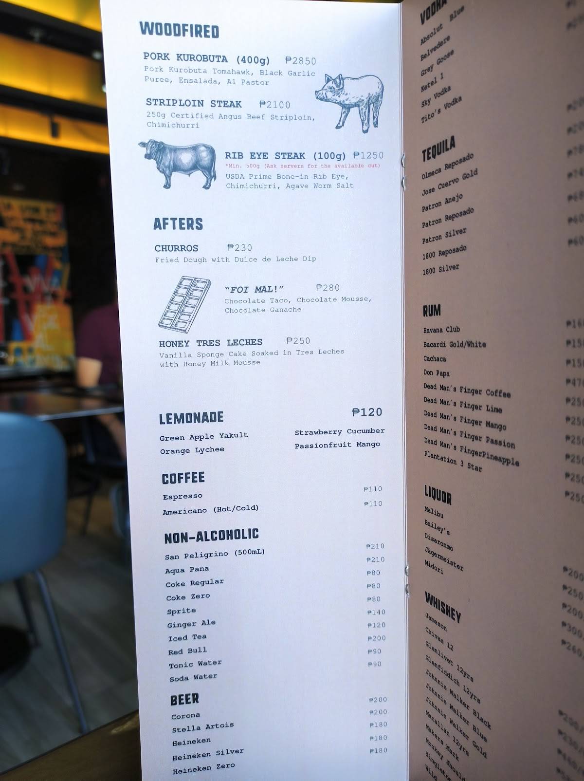 Menu at Alegria Cantina restaurant, Muntinlupa