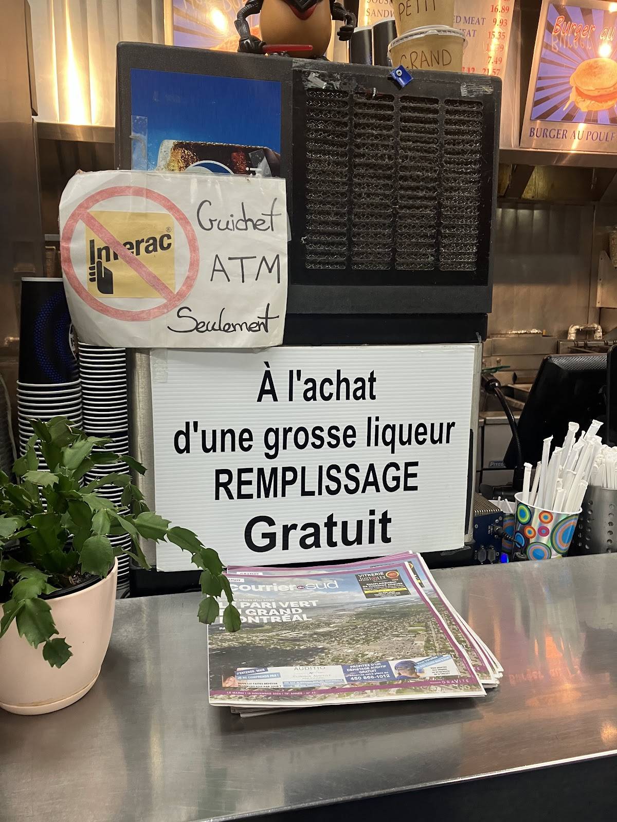 Menu au ALFA Hot-Dog fast food, Longueuil, Ch. de Chambly