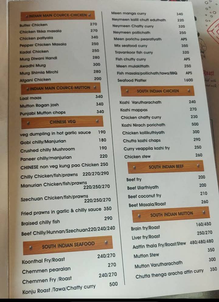 Menu at Alibaba & 41 Dishes 'n Bab Arabia, Angamaly, Angamaly