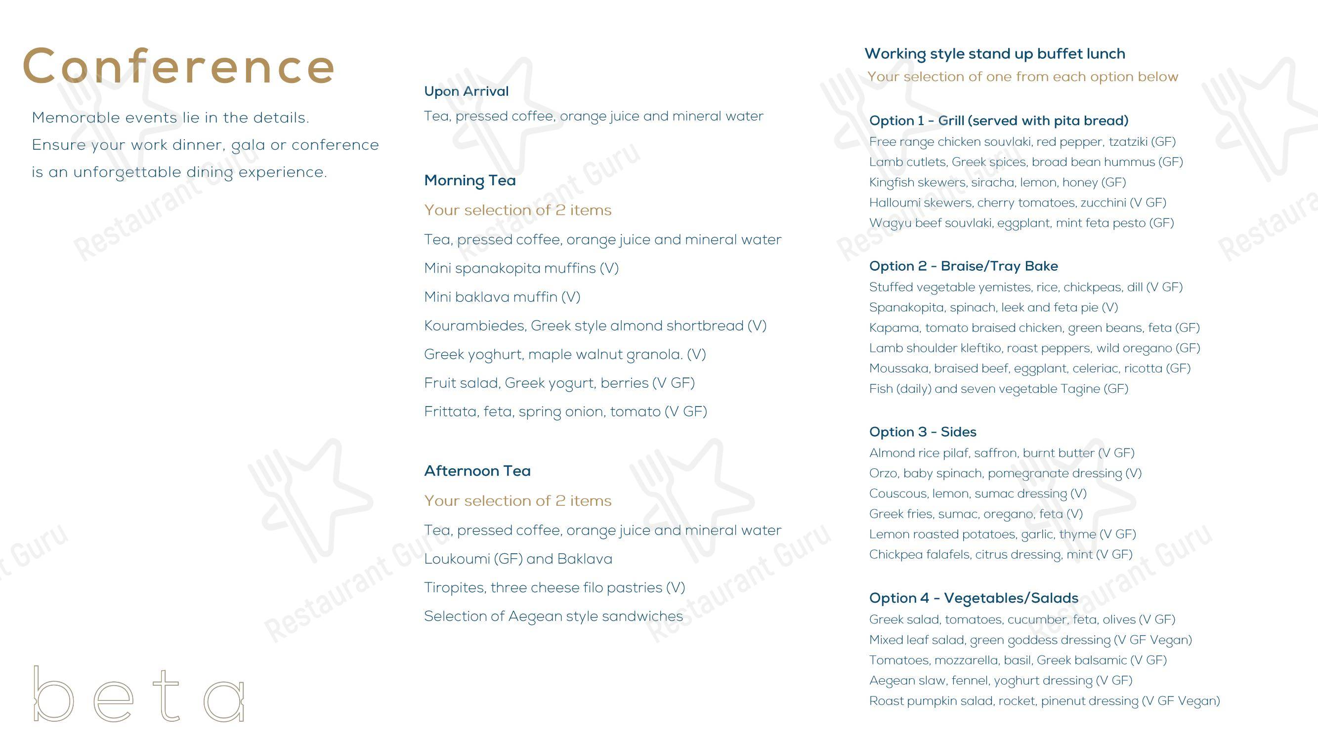 Menu at Alpha Dining restaurant, Sydney