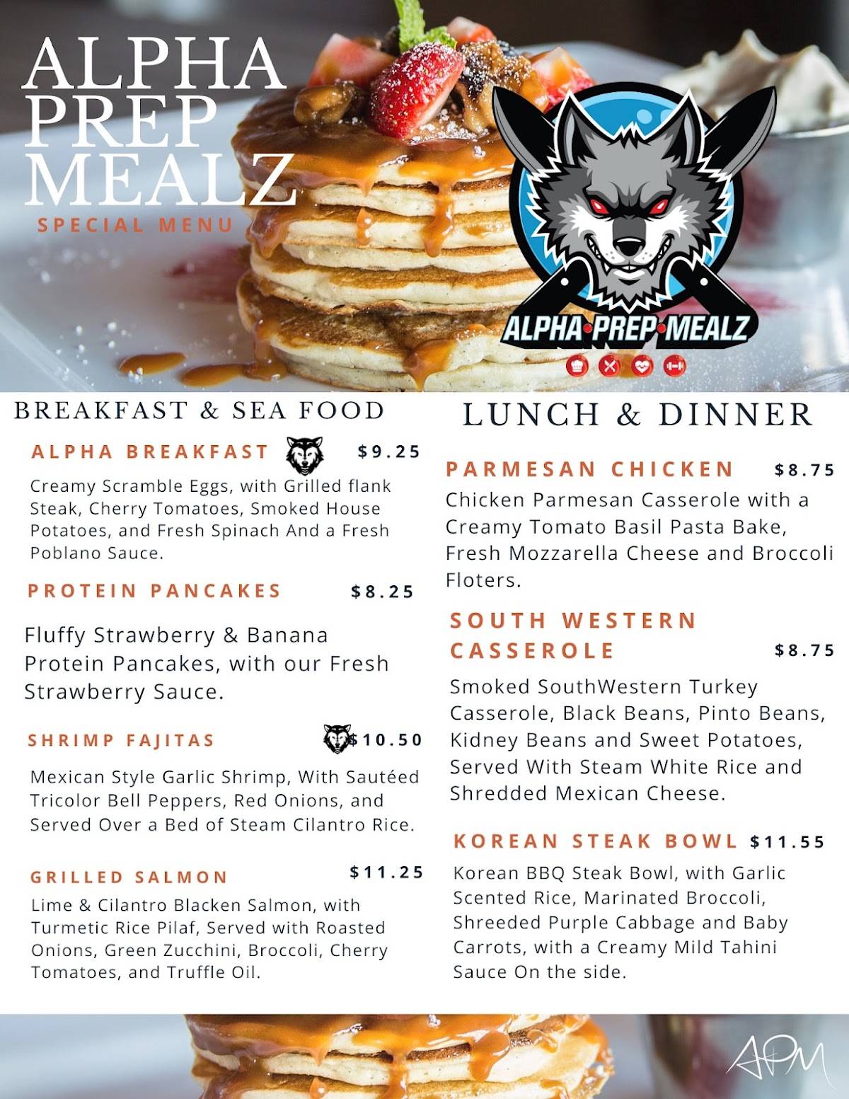 Menu at Alphaprepmealz restaurant, Lawndale