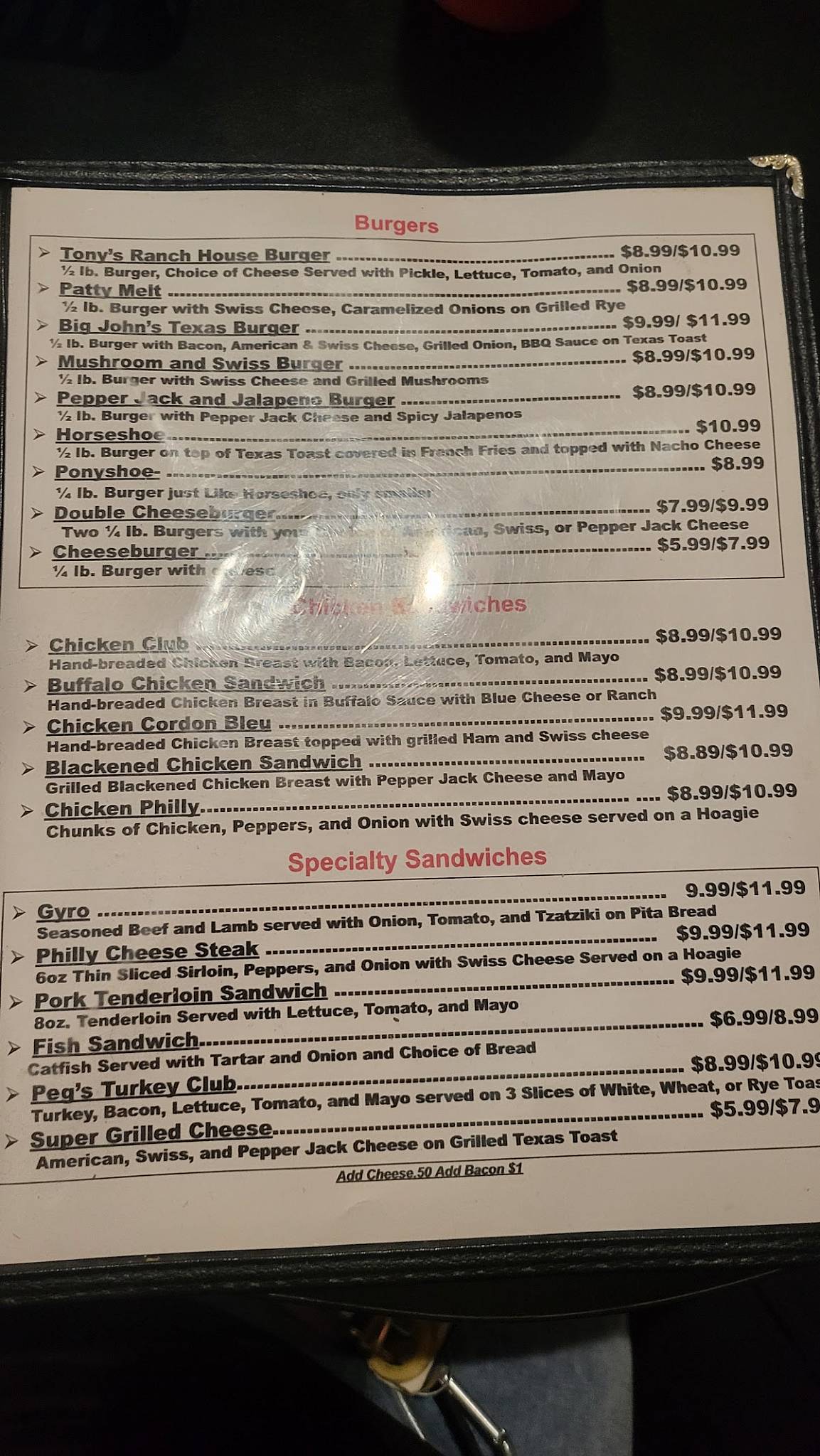 The ranch house menu store