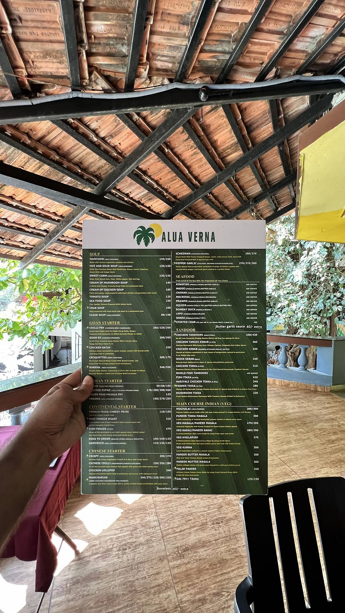 Menu at Alua Verna Wedding hall in Goa, Verna