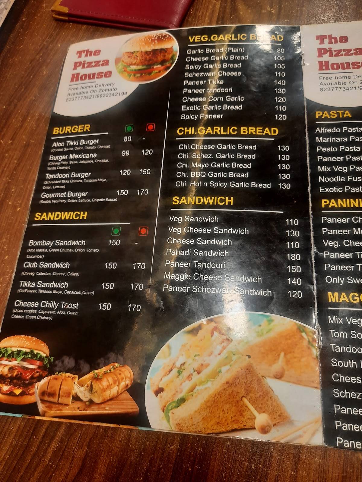 Menu at The Pizza House Cafe, Ambernath