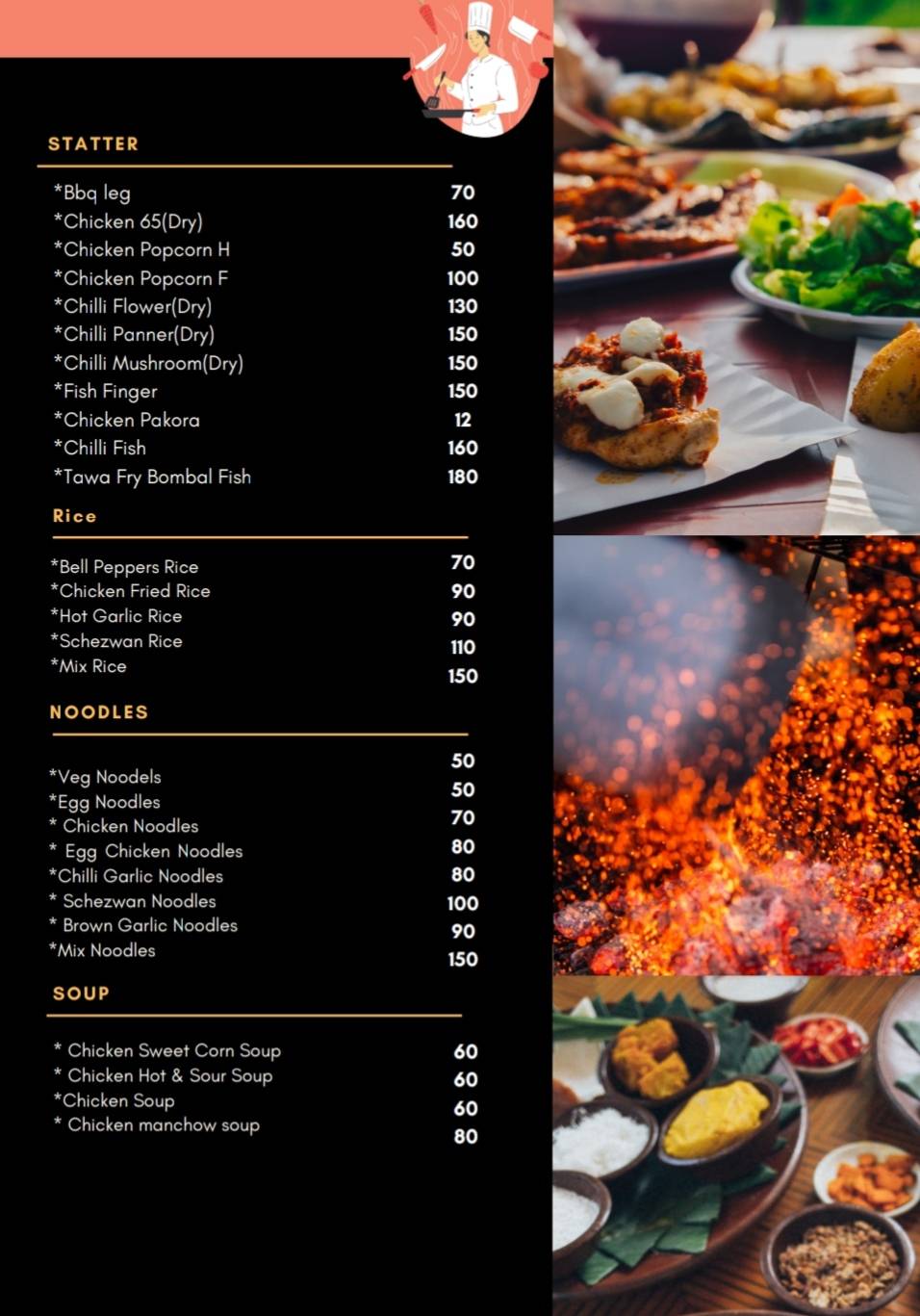 Menu at Amrita's Cafe, Howrah