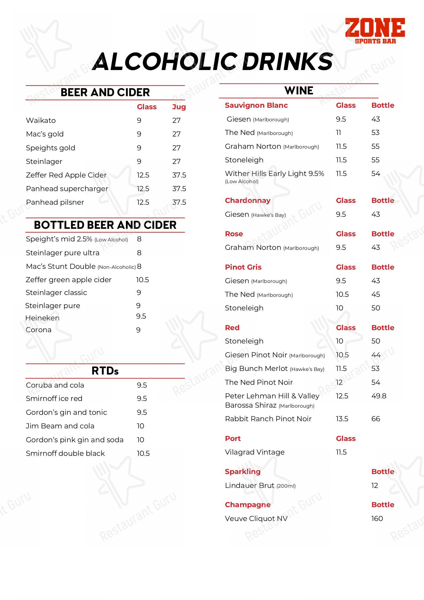 Menu at Amuse Bar & Kitchen, Hamilton