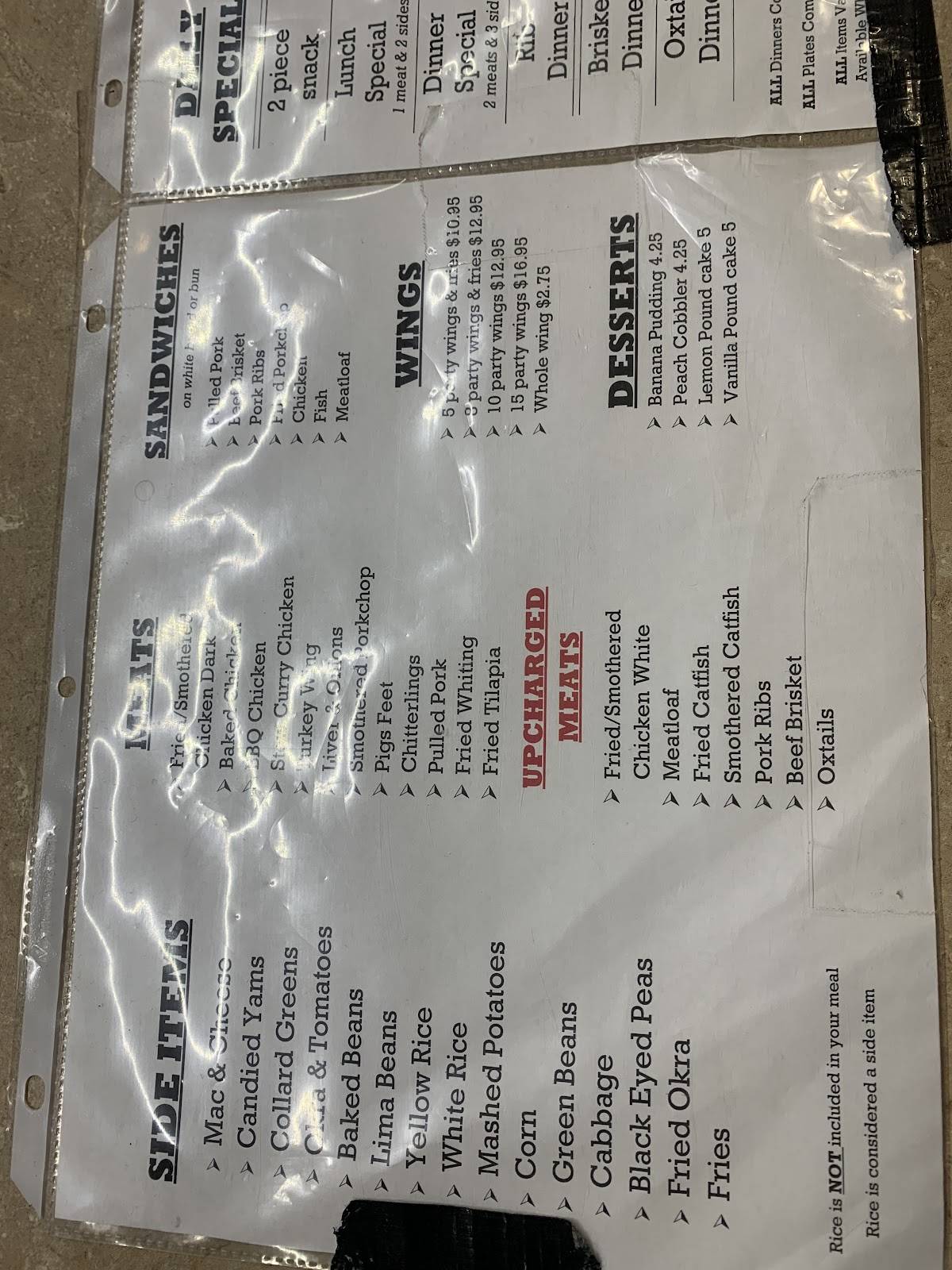 Menu at Angel's Soul food & BBQ, Sanford