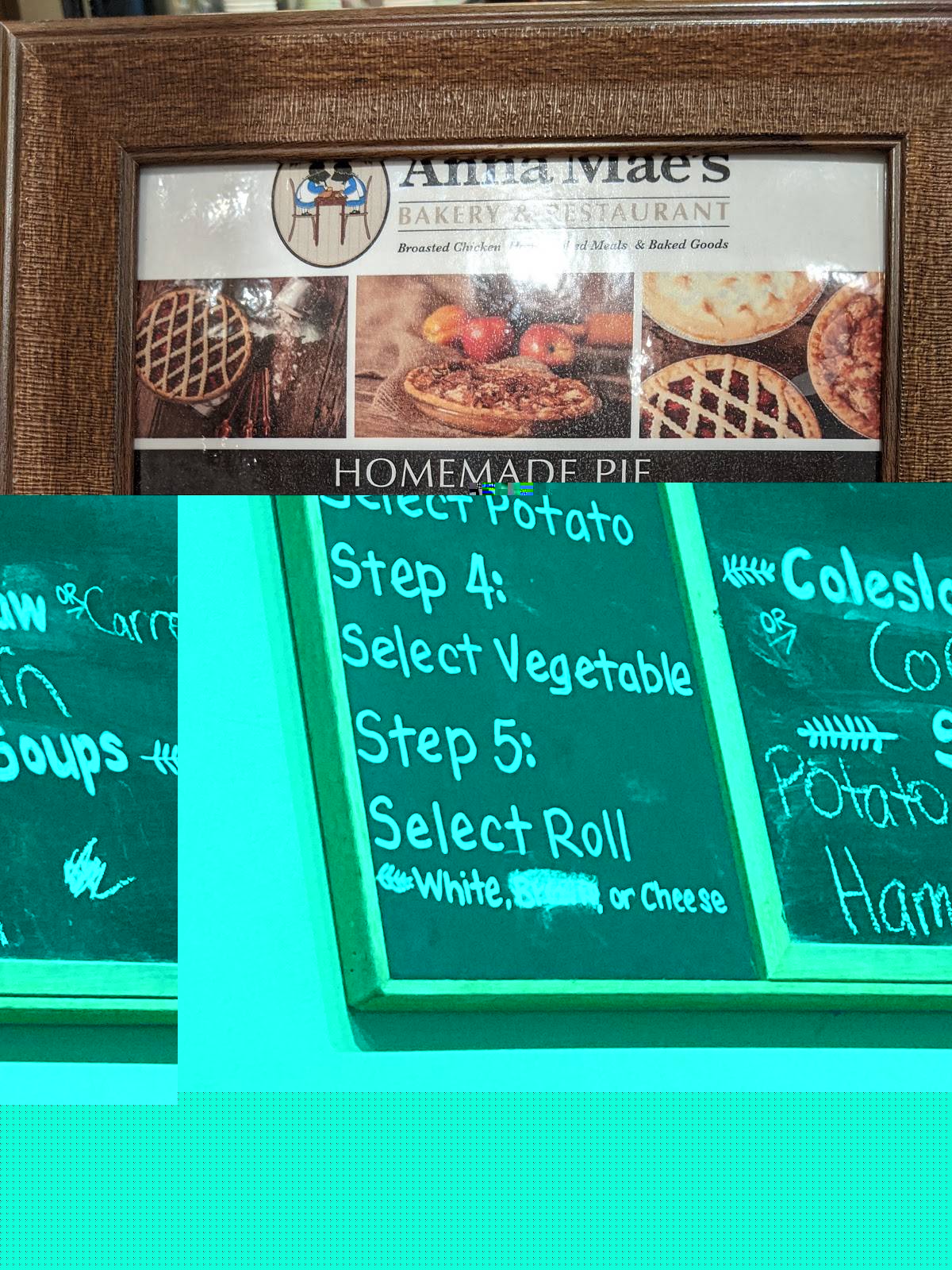 Menu at Anna Mae's Bakery & Restaurant, Millbank