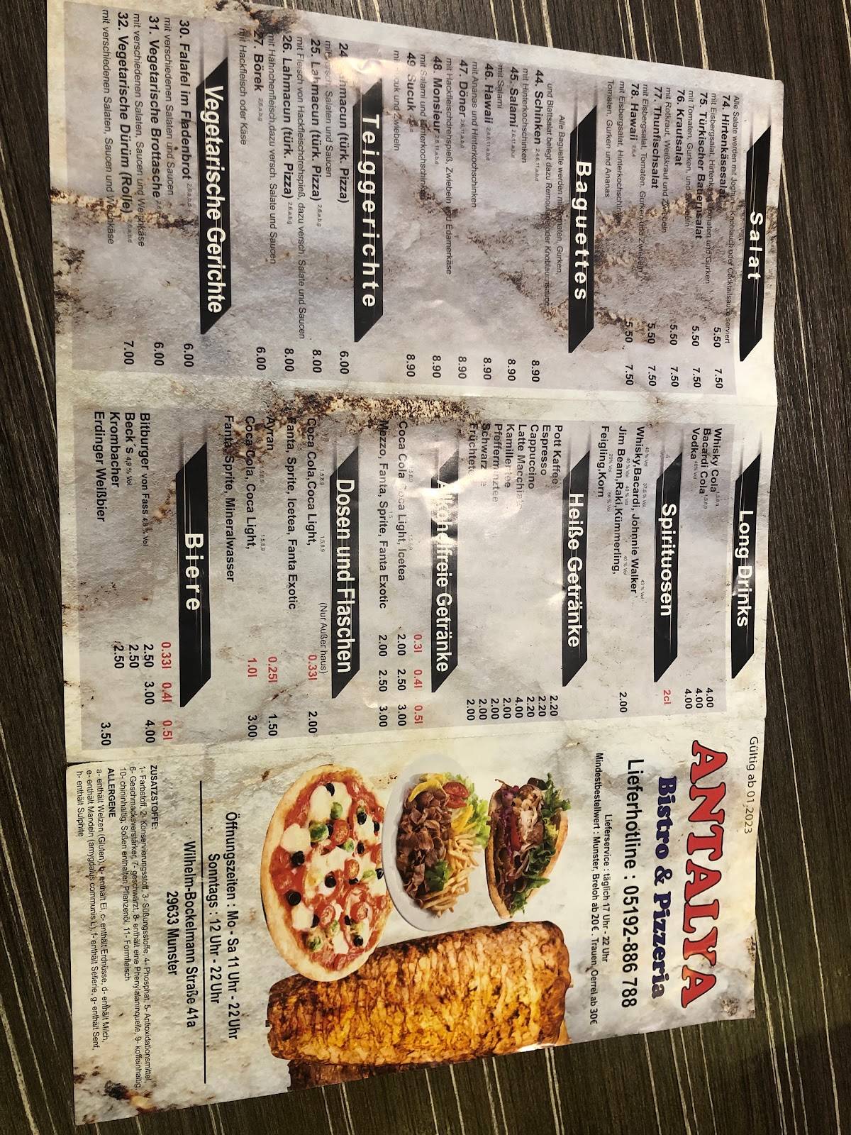 Antalya Imbiss Munster Menu