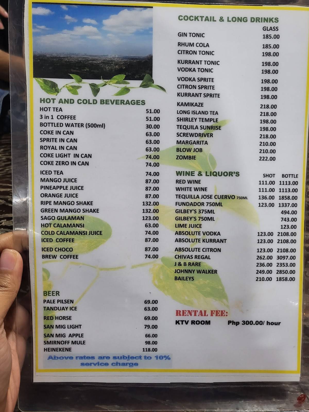 Menu at Cloud 9 Restaurant, Antipolo, 23 Sumulong Hwy