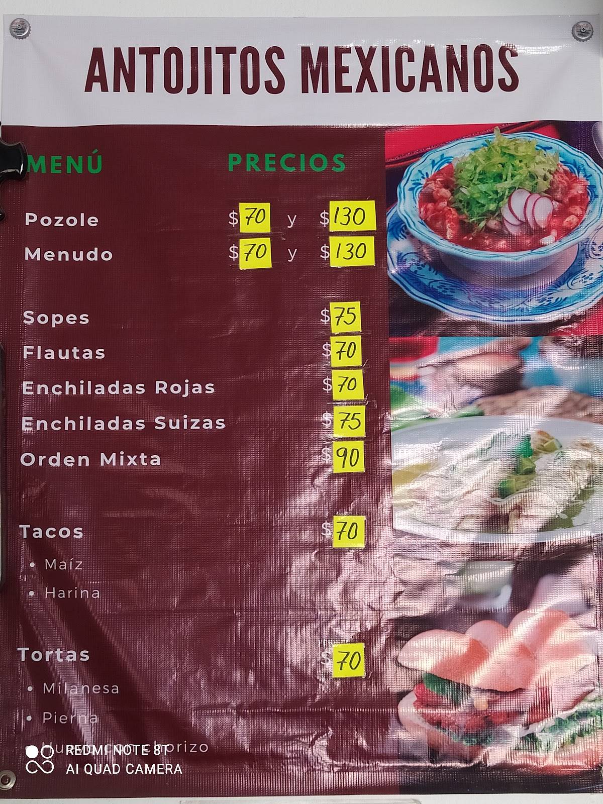 Menu at Snack restaurant, Monterrey, Av Pedro Infante 5714
