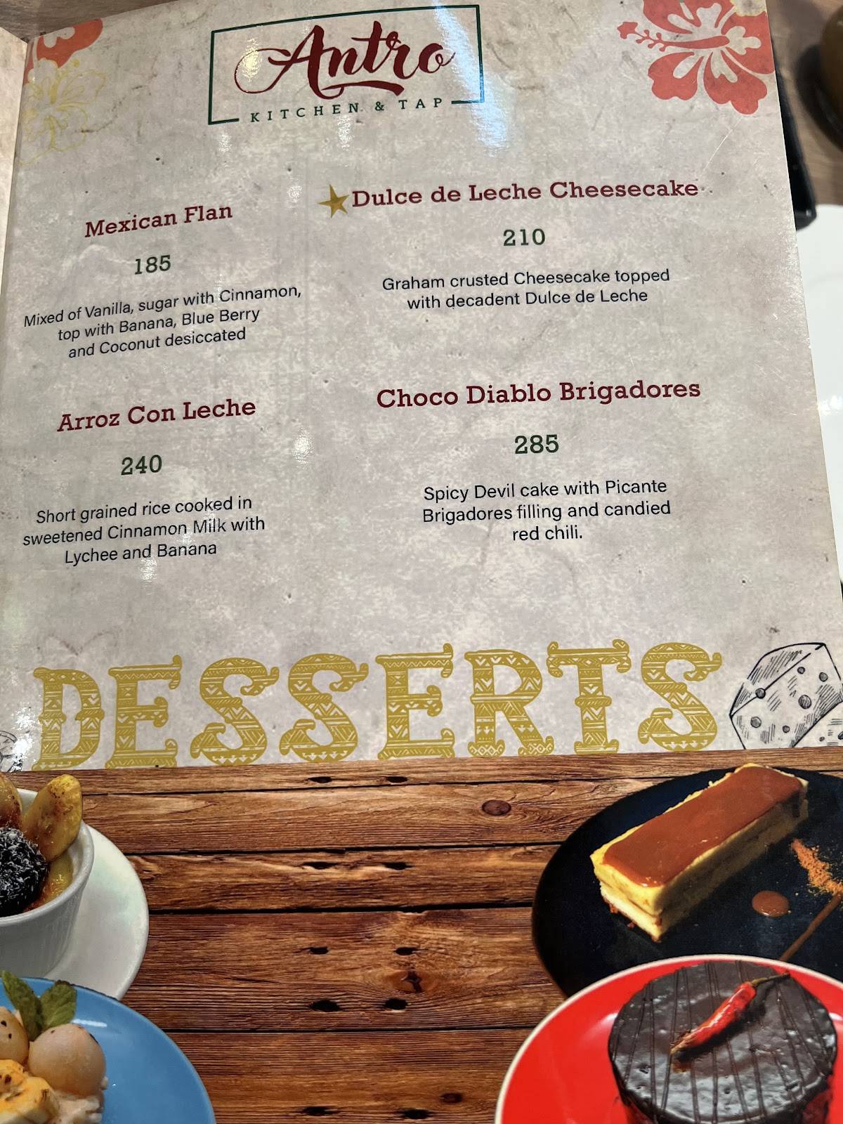 Menu at Antro Kitchen & Tap restaurant, San Juan