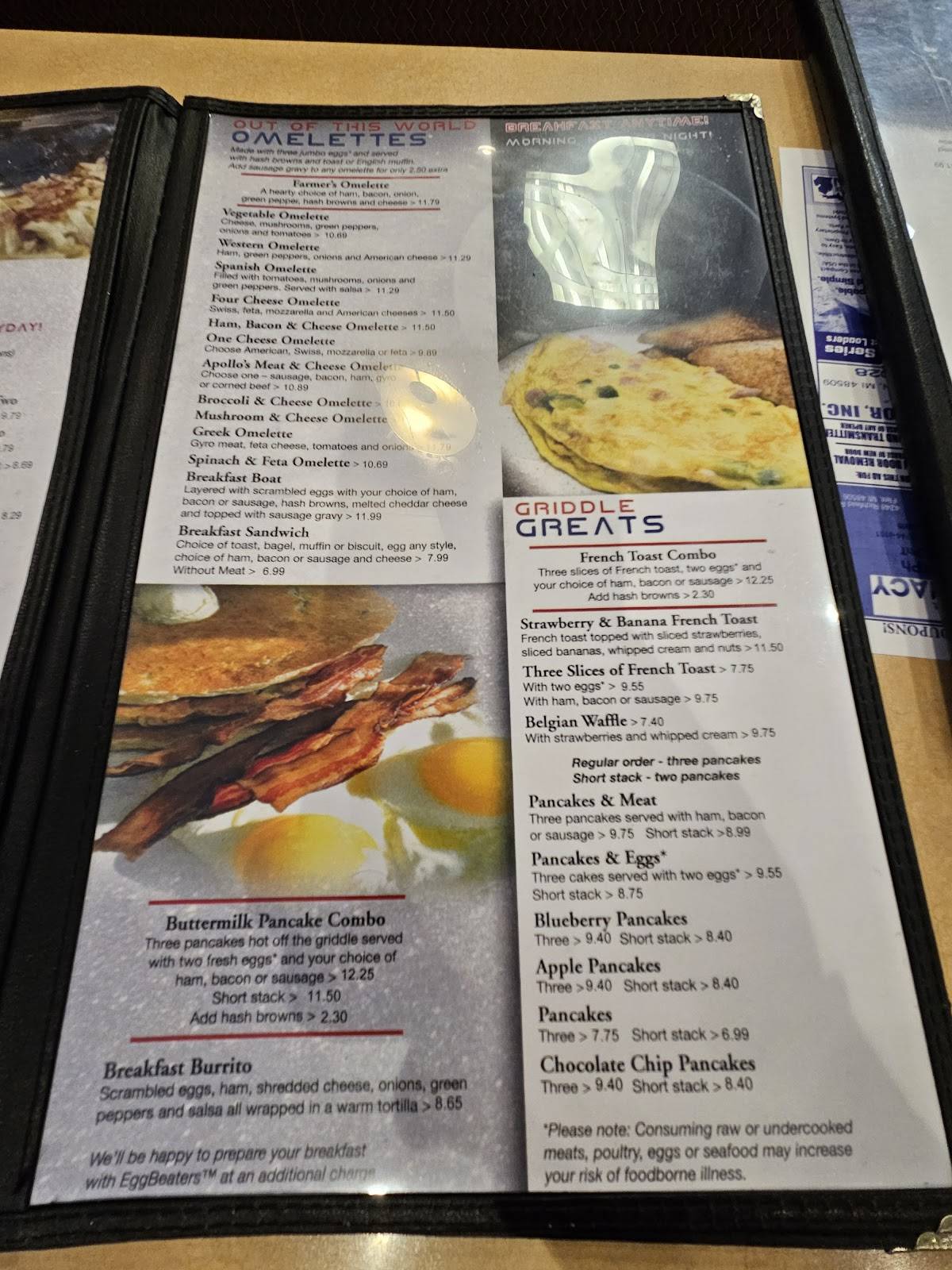Menu at Apollo Family Restaurant, Davison