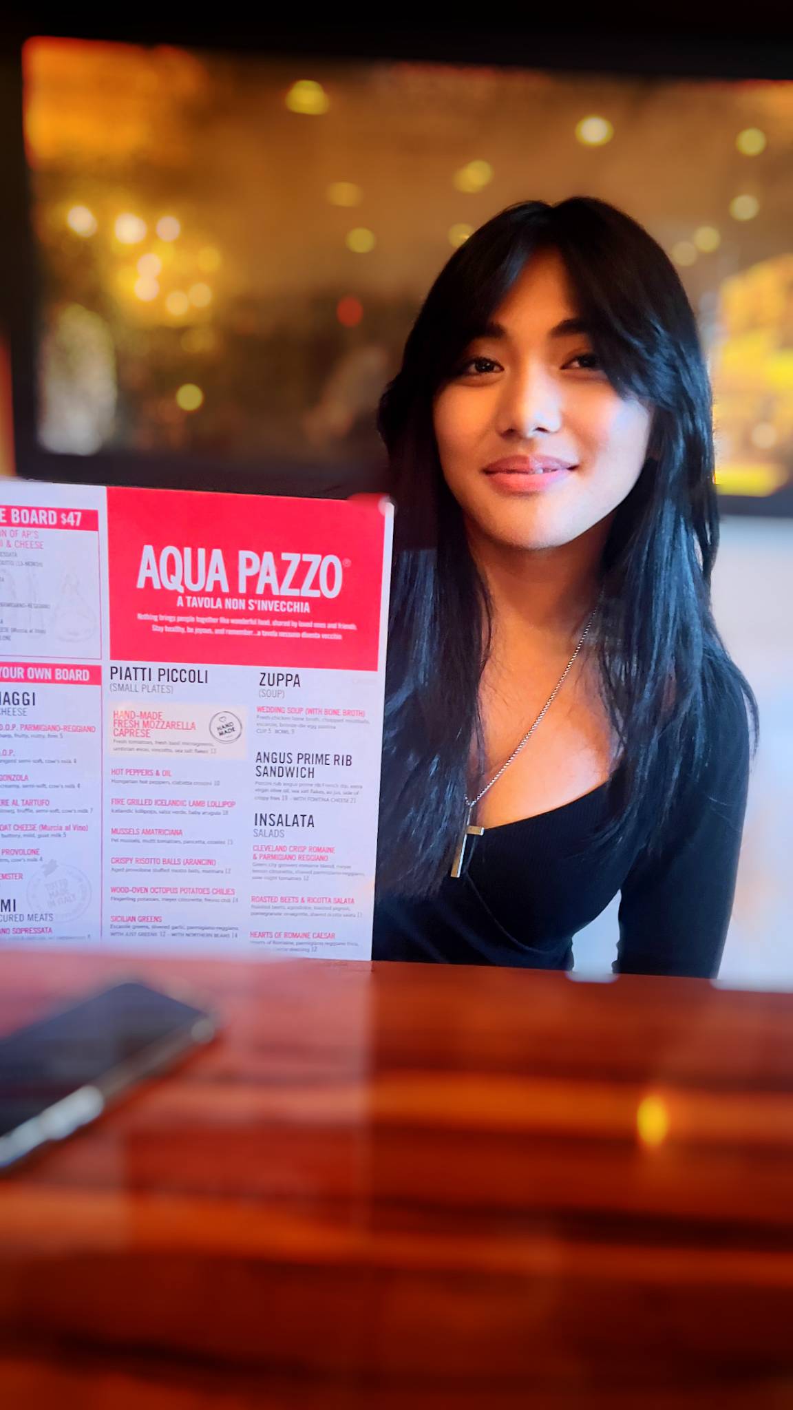 Menu at Aqua Pazzo restaurant, Boardman
