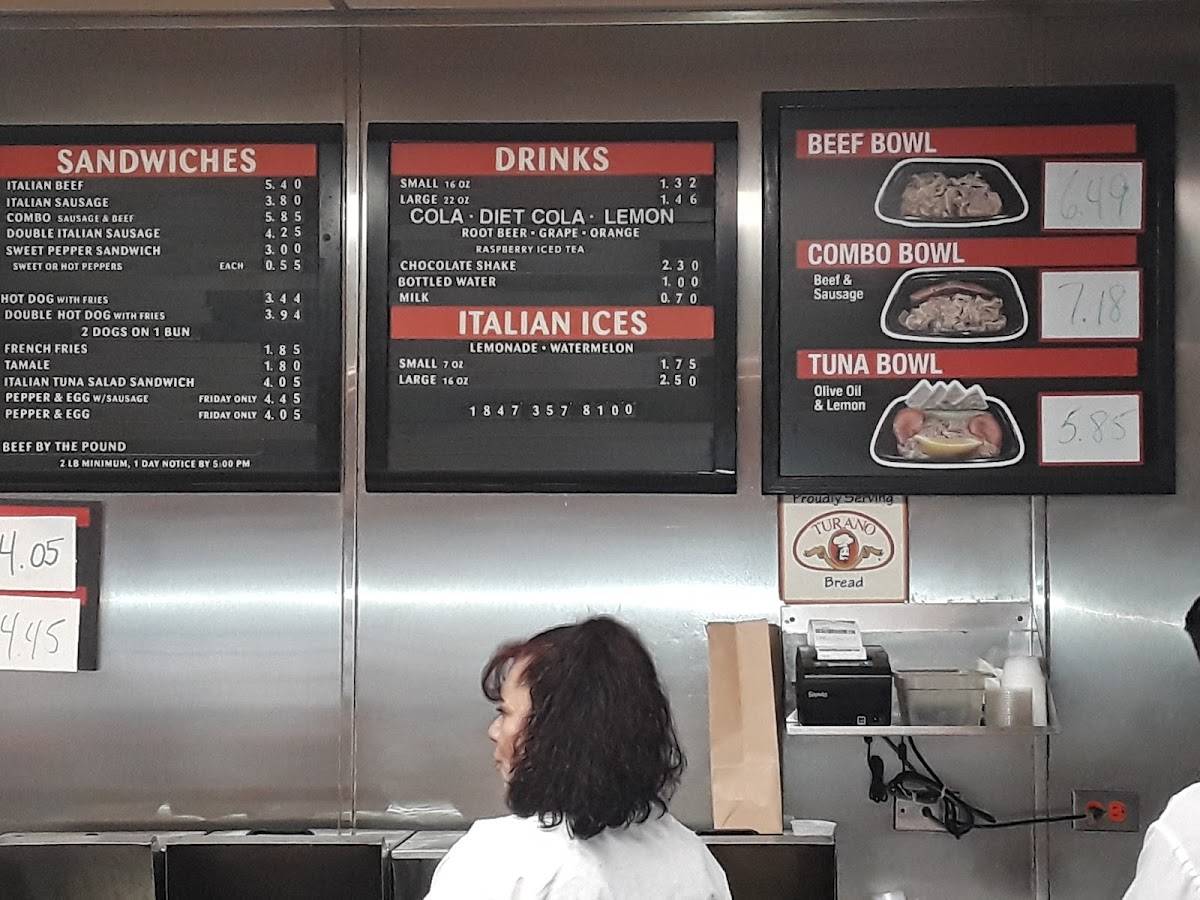 Menu at Johnnie's Beef restaurant, Arlington Heights, S Arlington ...