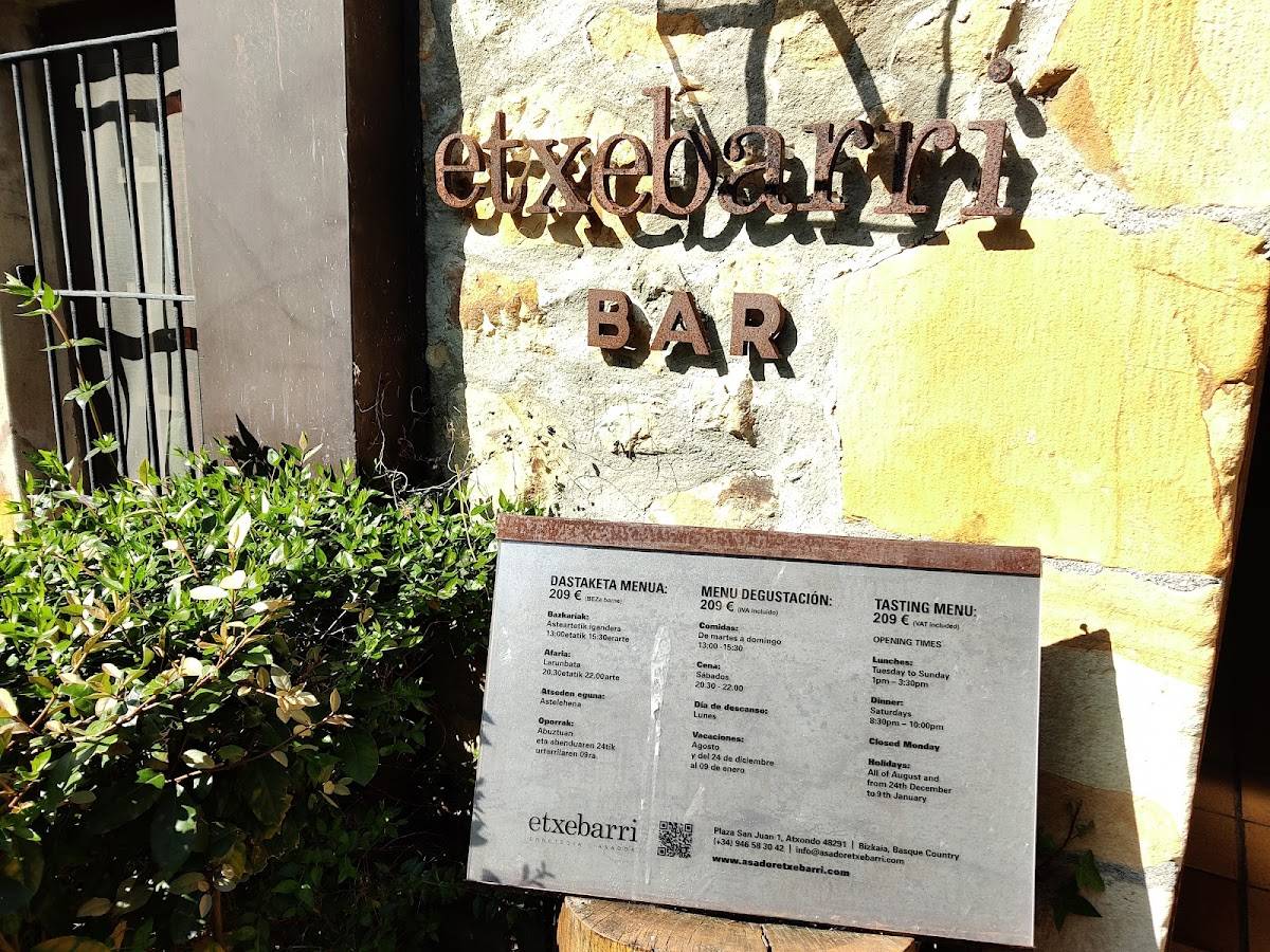 Menu at Asador Etxebarri, Axpe