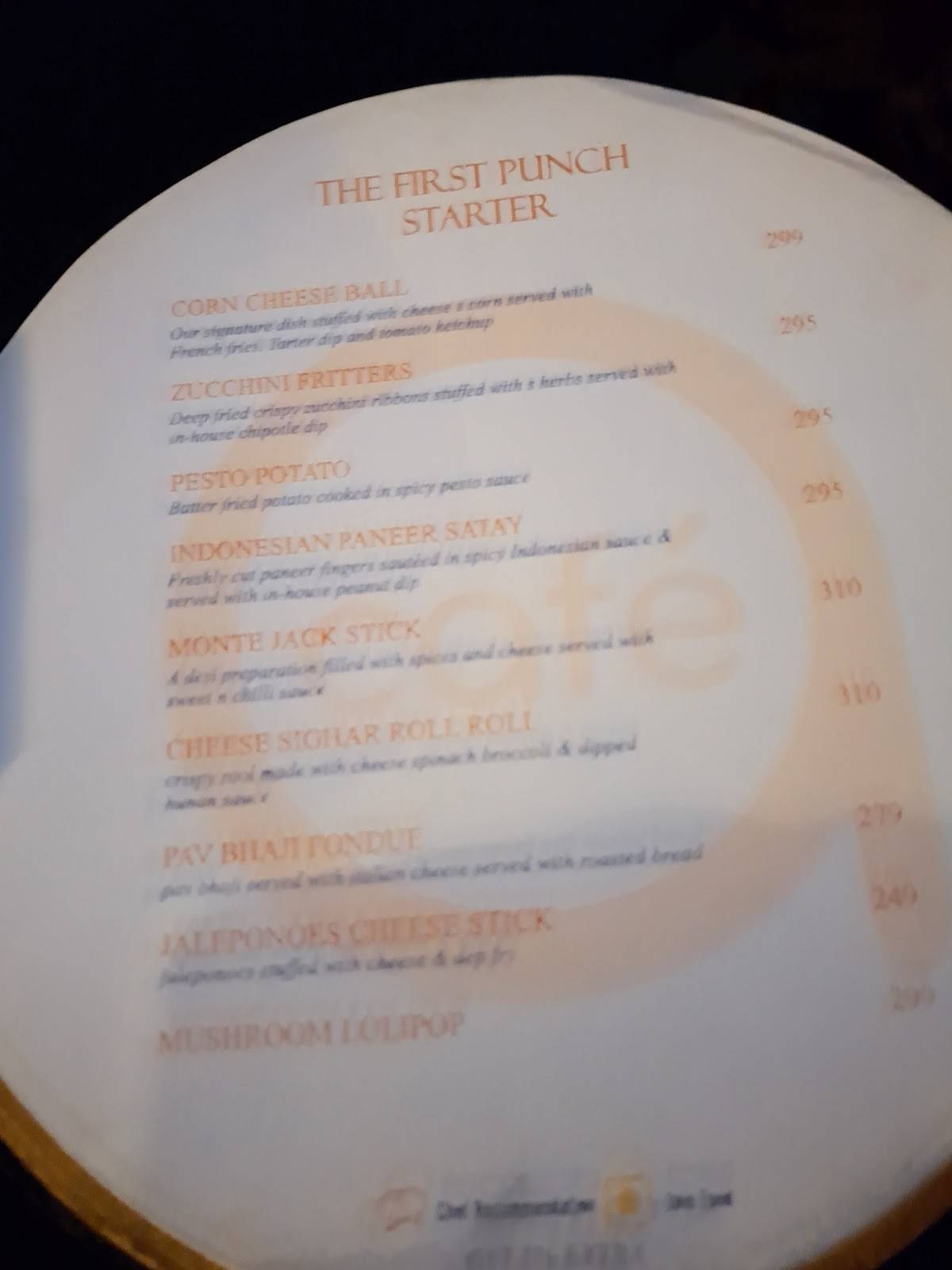 Menu at Cafe Ashiana, Surat