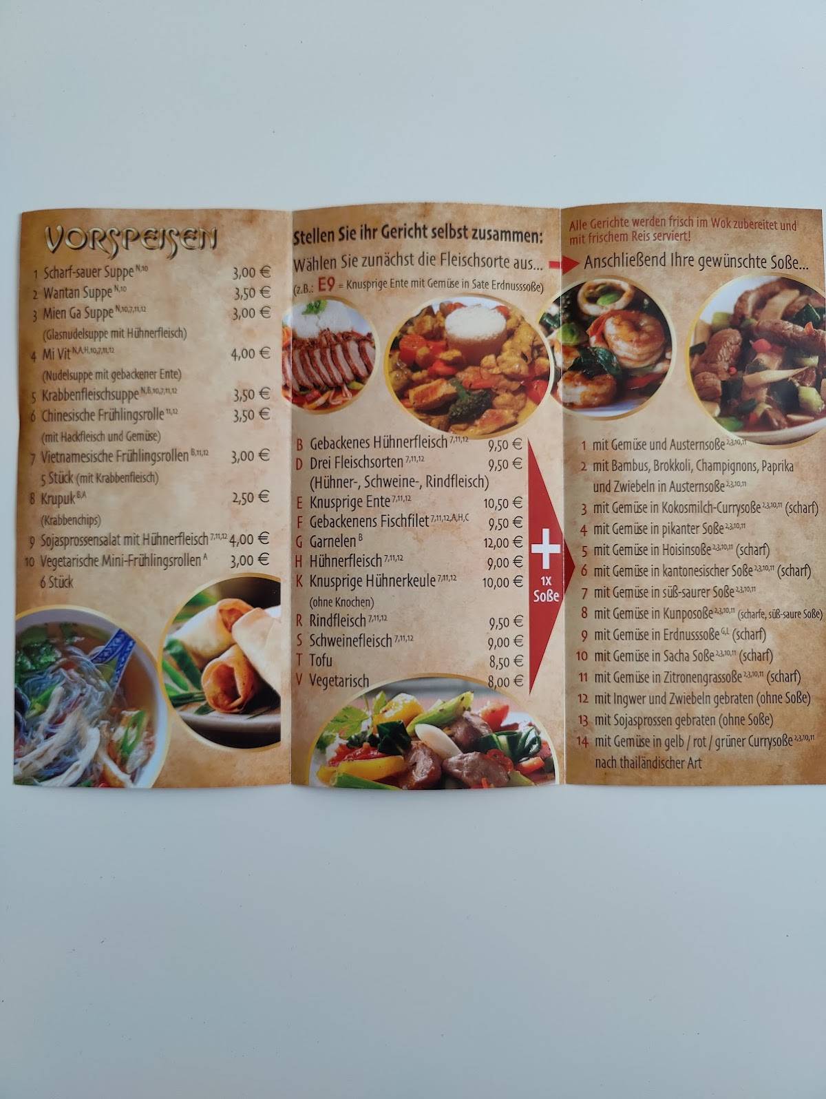 Speisekarte von Asia Imbiss Cuu Long fast Food, Augsburg