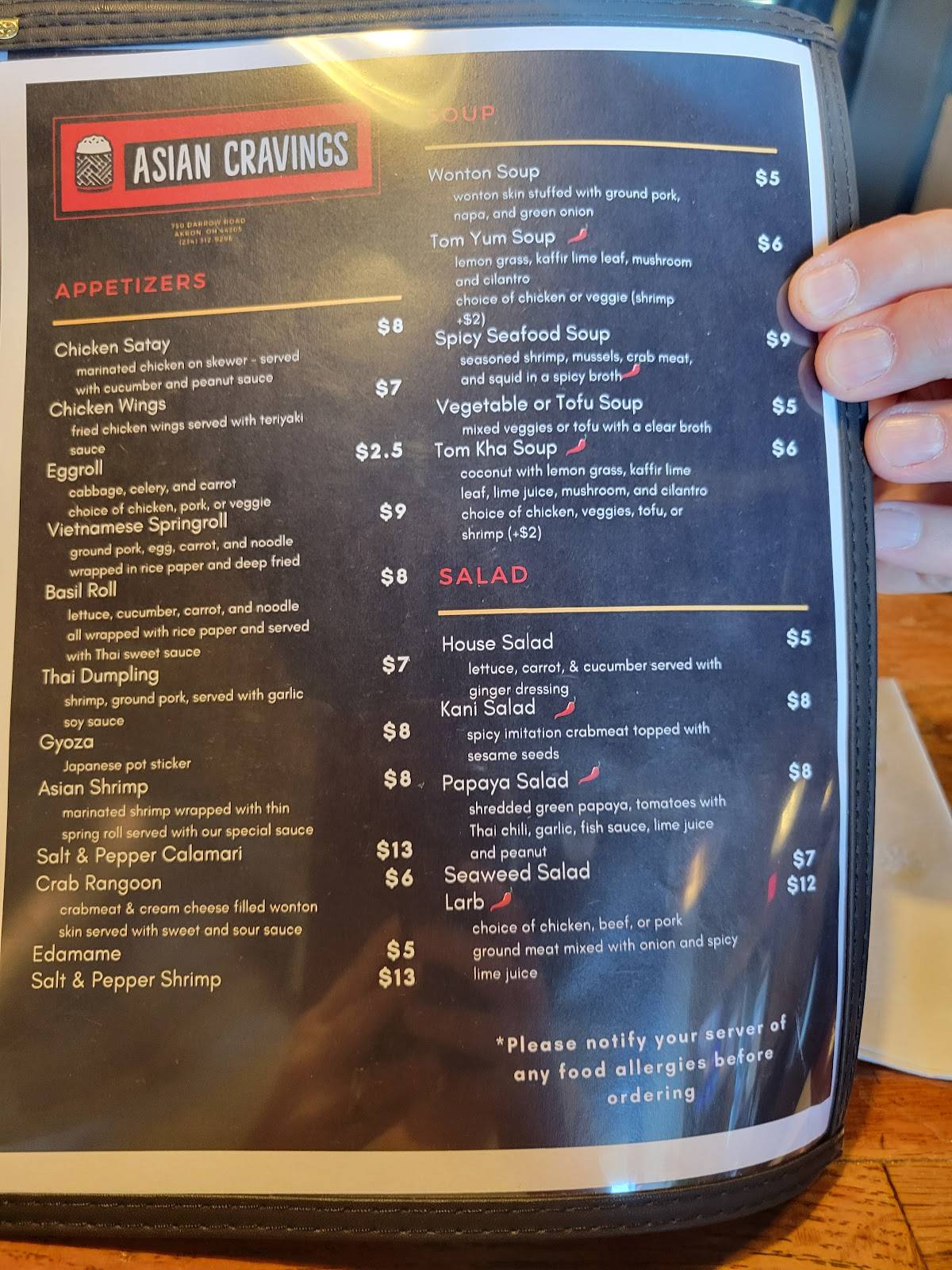 Menu at Asian Cravings - Tallmadge restaurant, Akron