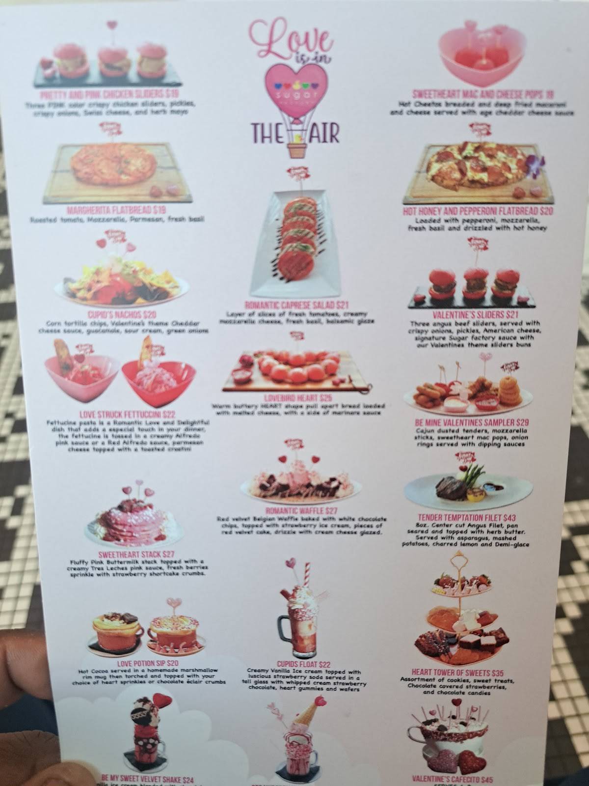 Carta del postres Sugar Factory American Brasserie - Atlanta, Atlanta