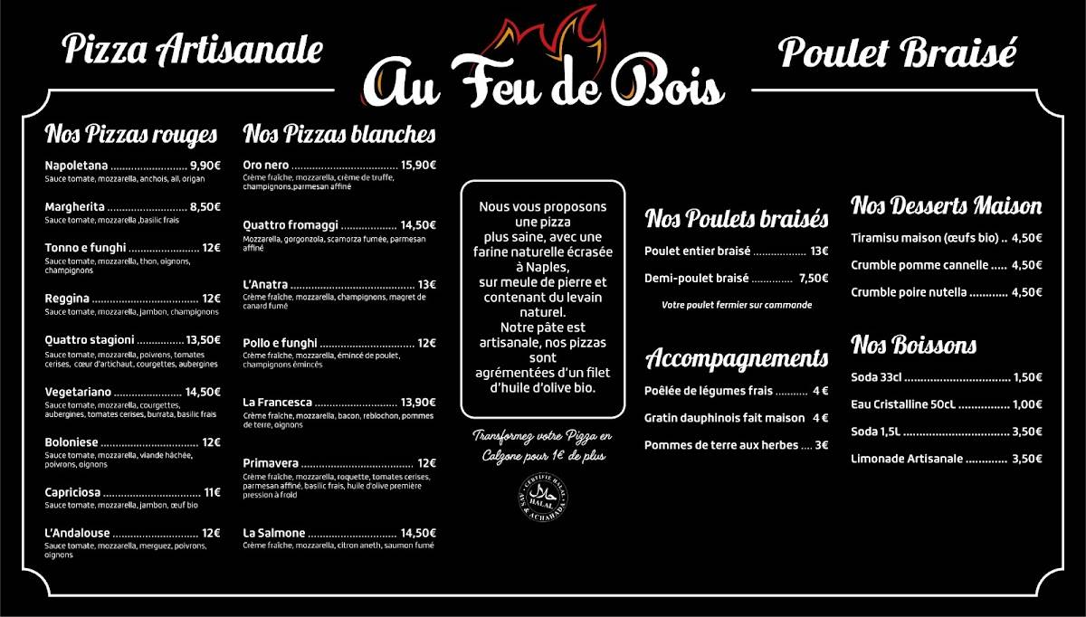 Menu au Au feu de bois pizza napolitaine - Pizza au feu de bois à ...