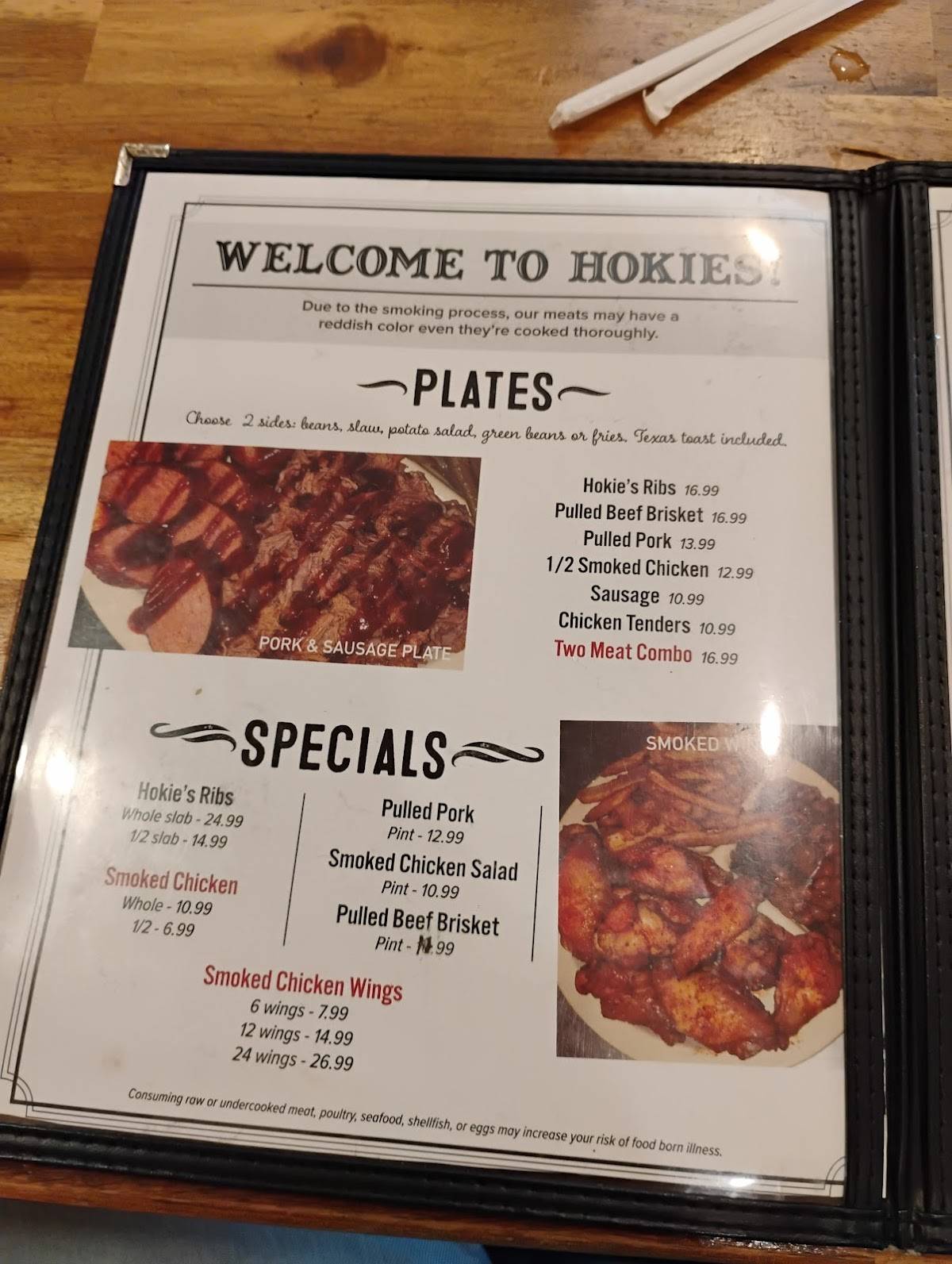 Menu at Hokie's BBQ & Grill, Lucedale