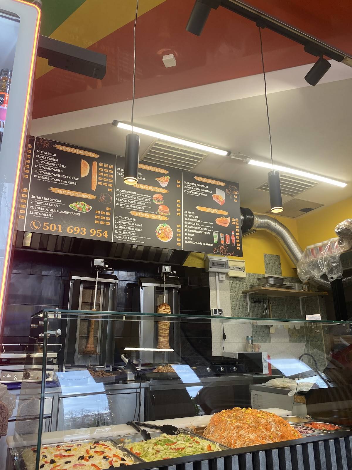 Menu at BM King kebab restaurant, Bialystok