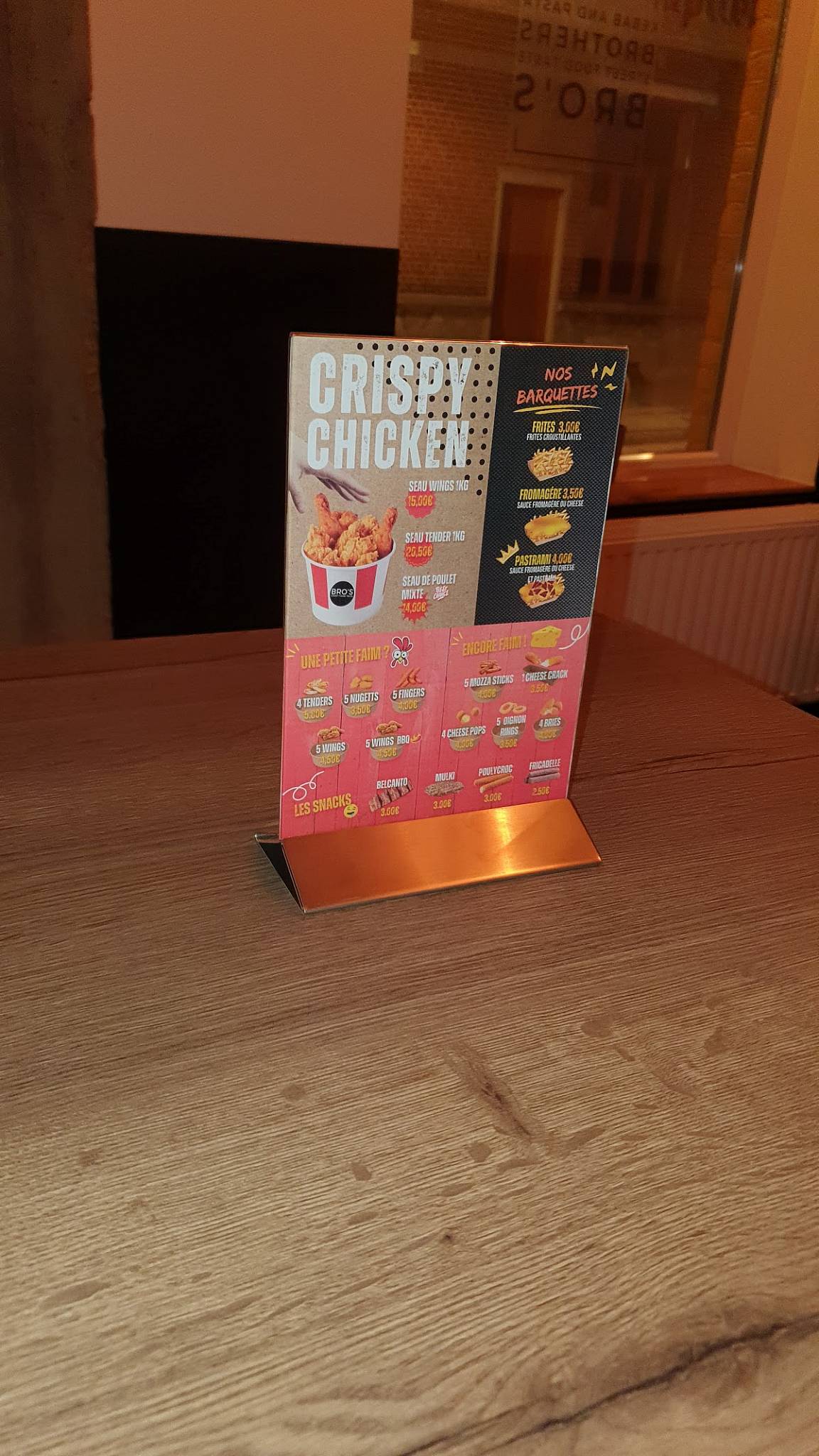 Menu at BROTHERS, Manage