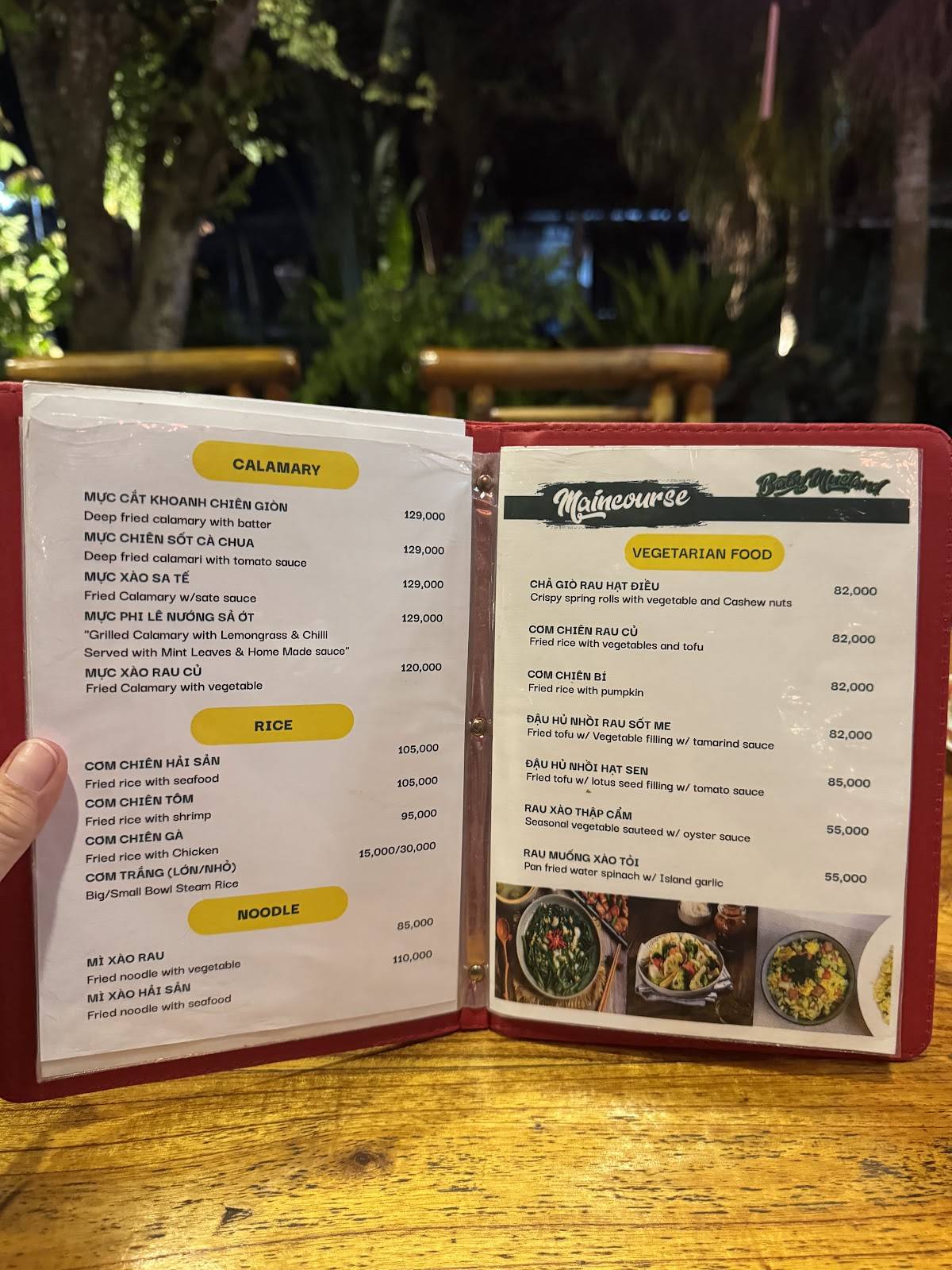 Menu at Baby Mustard restaurant, Hoi An