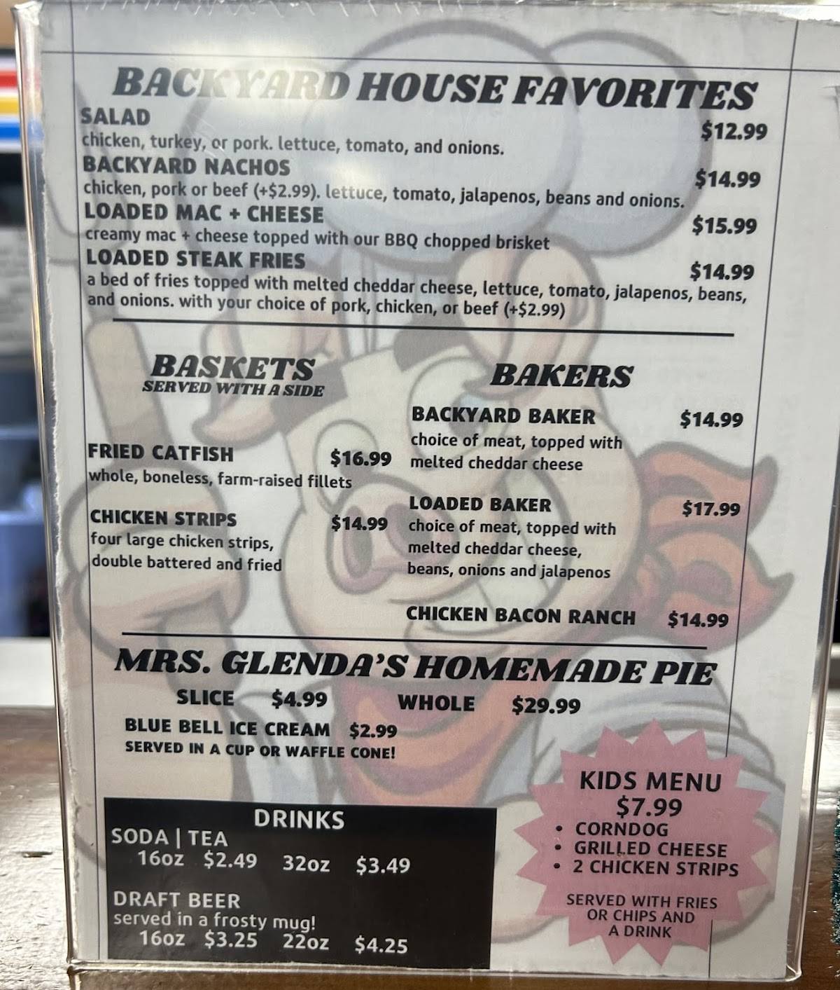 Menu at Backyard Barbeque Co, Magnolia