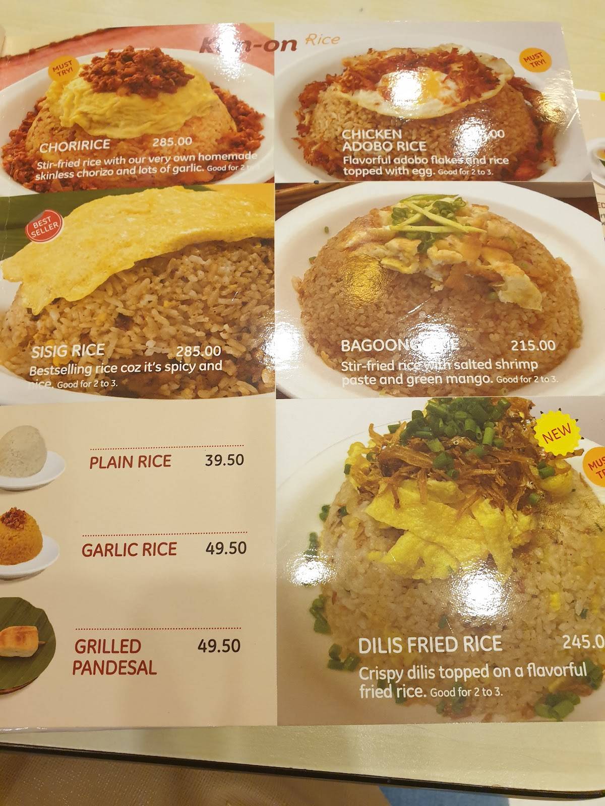 Menu at Bacolod Chicken Inasal - Greenhills Shopping Center restaurant ...