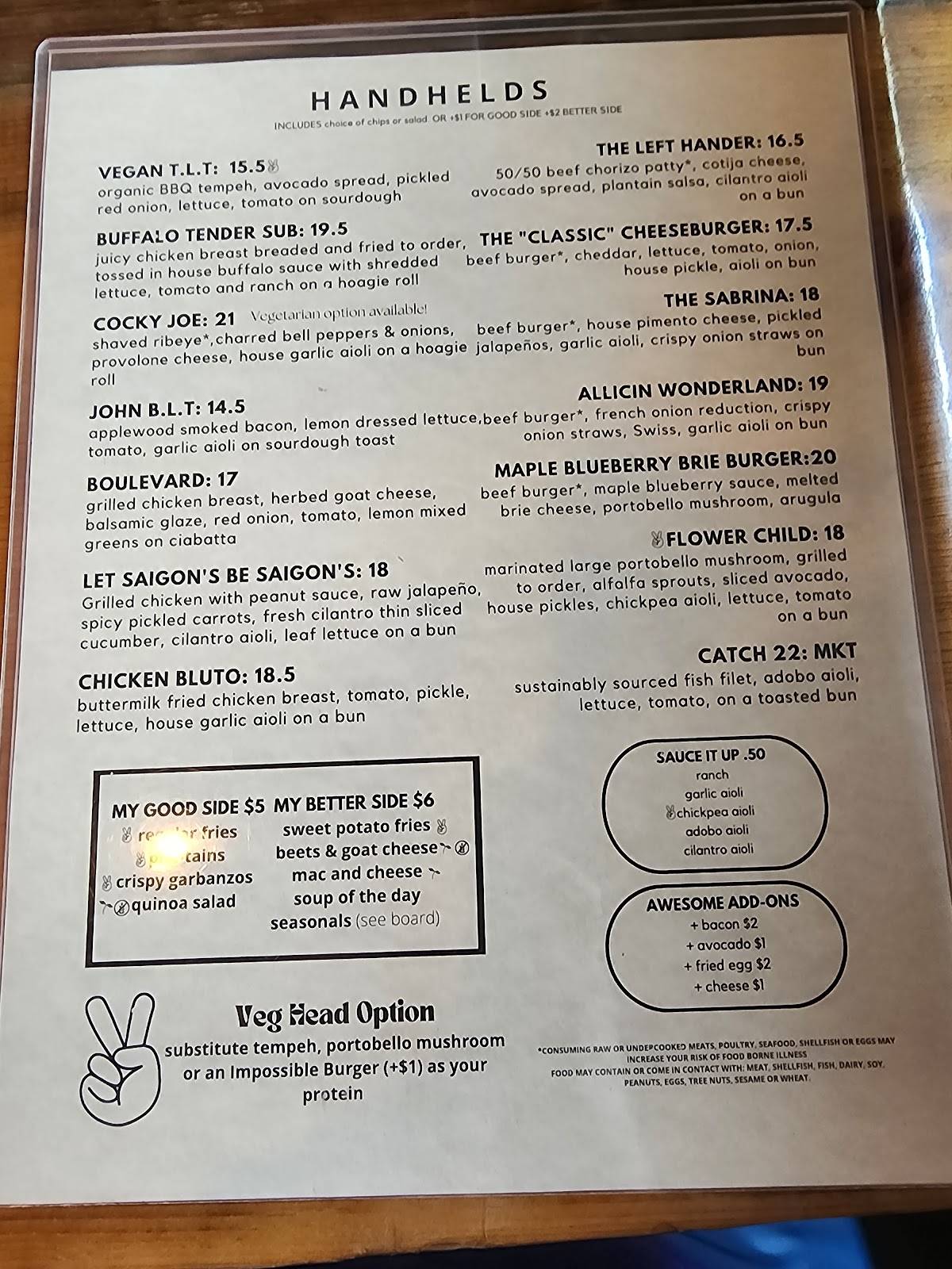 Menu at Bake Chop restaurant, DeLand
